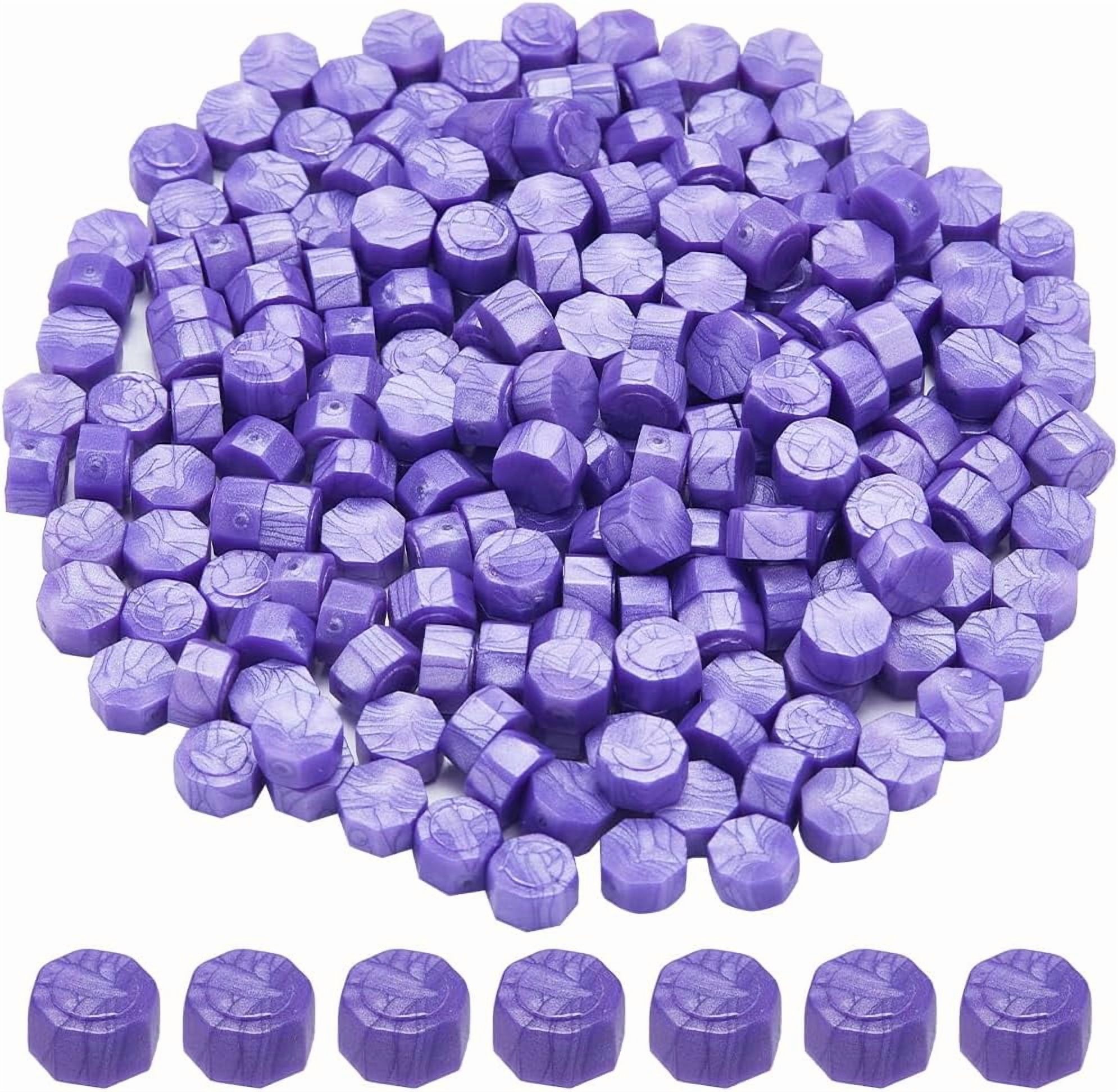 200Pcs Wax Seal Beads Blue Violet Octagon Wax Sealing Beads Sealing Wax ...