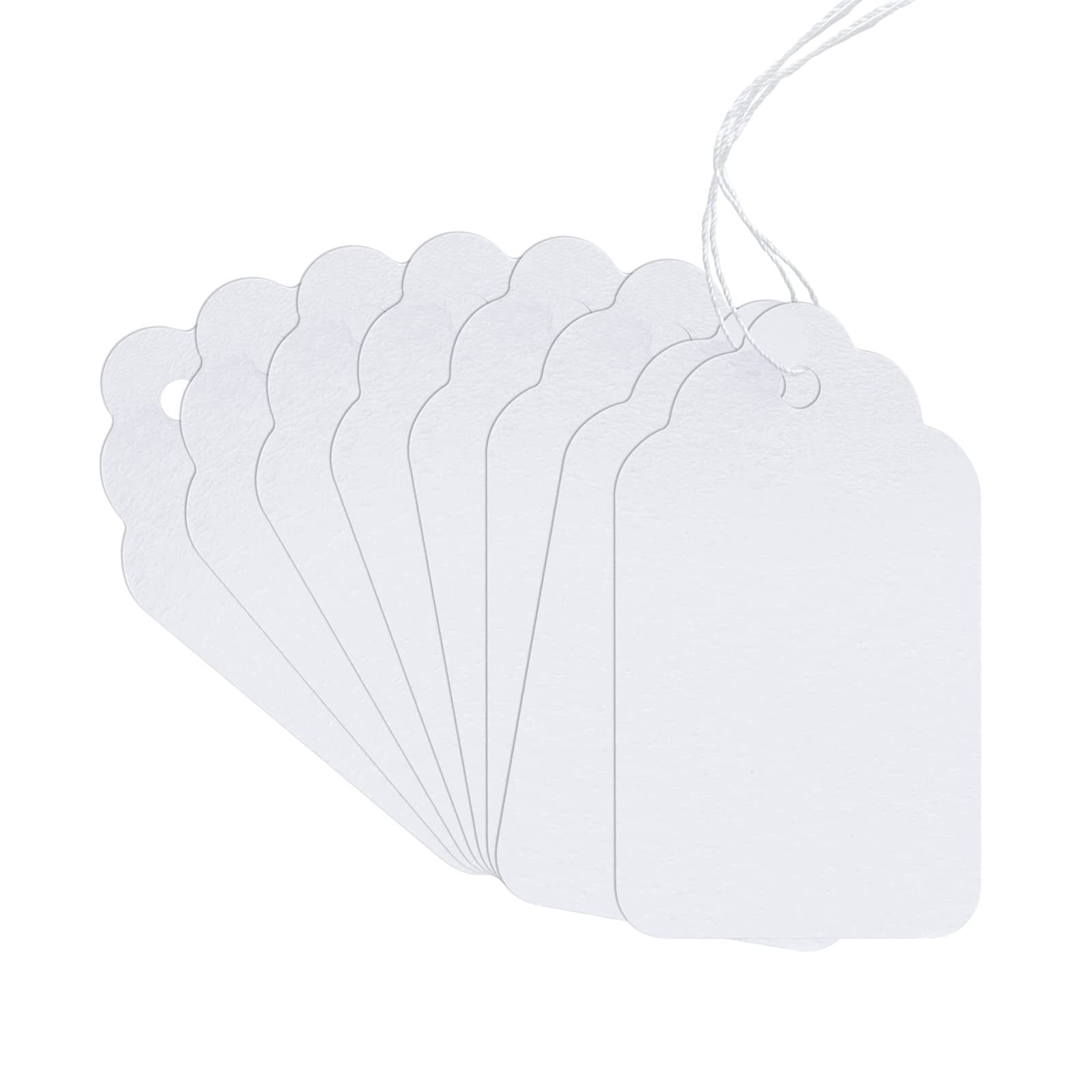 200Pcs White Lace Paper Tags with String, Blank Writable Labels for ...