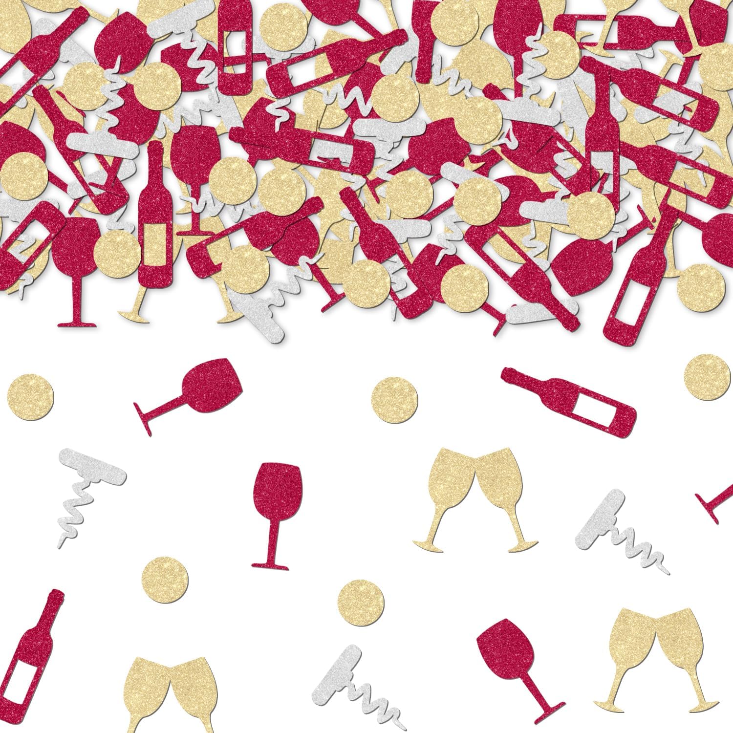 200Pcs Wine Bottle Champagne Confetti Glitter Red Wine Glass Table ...