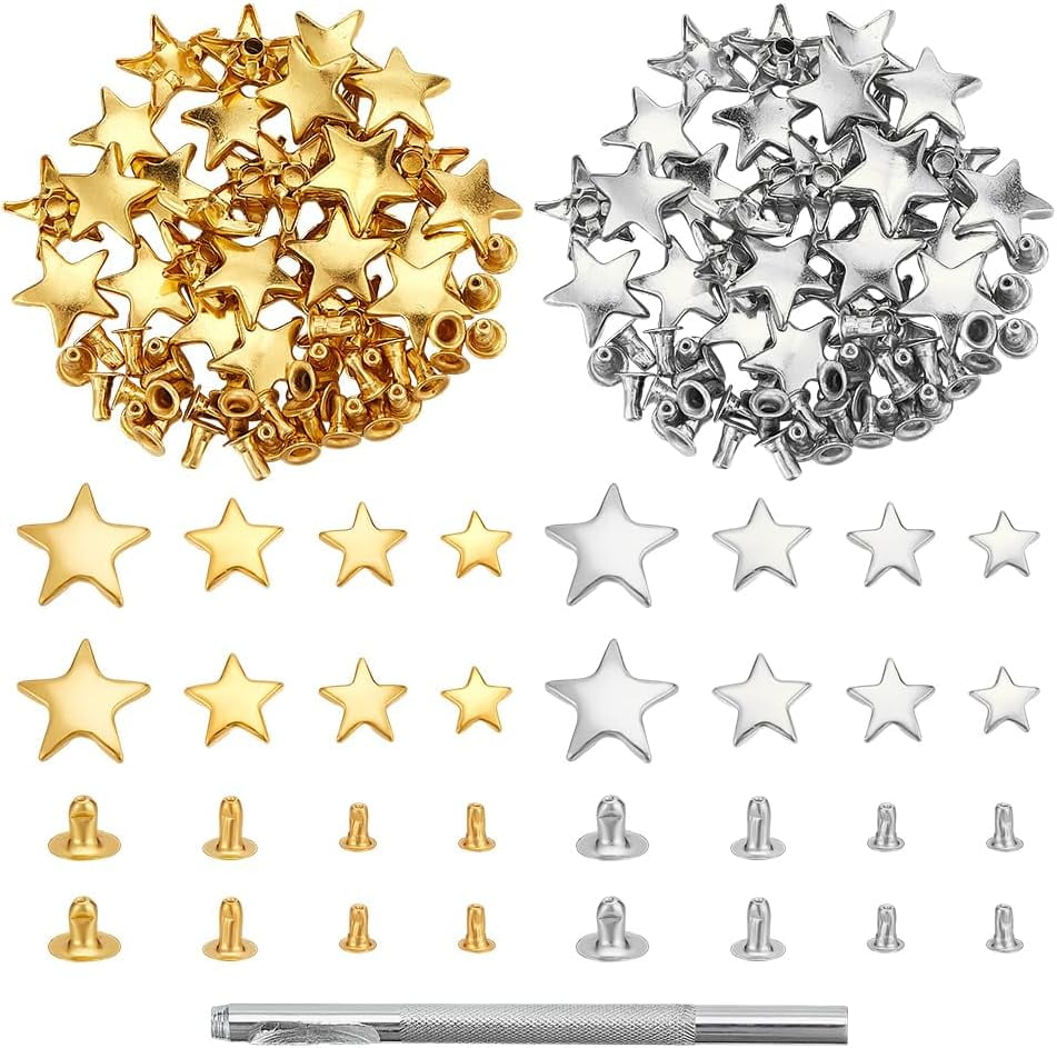 200Sets 6 Styles Star Shape Iron Garment Rivets Collision Rivet for ...