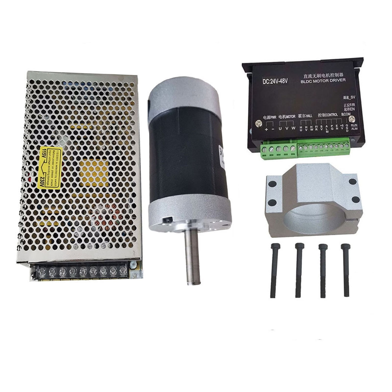 200W/0.2KW /Optical Axis Brushless DC Spindle Motor+55MM Clamp ...