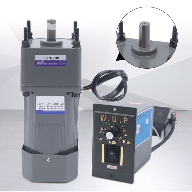 200W 110V AC Gear Motor Electric Variable with Speed Controller Single ...