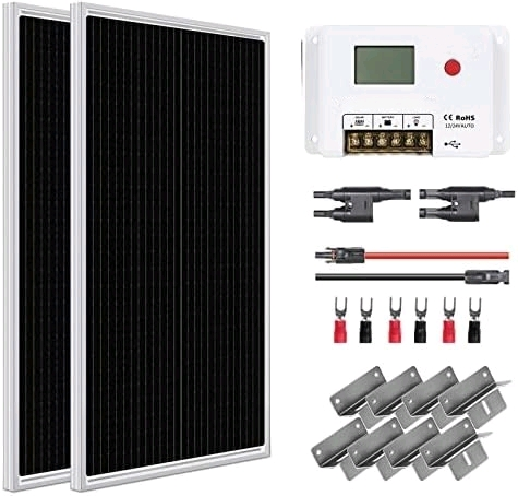 200W 12 Volt Solar Panel Starter Kit with 30A PWM Charge Controller ...