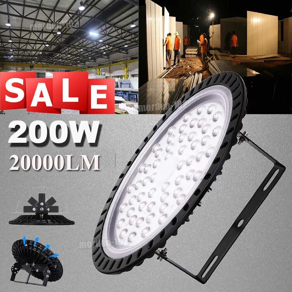 200W 200 Watt UFO LED High Bay Light Shop Lights Garage Lamps Highbay ...