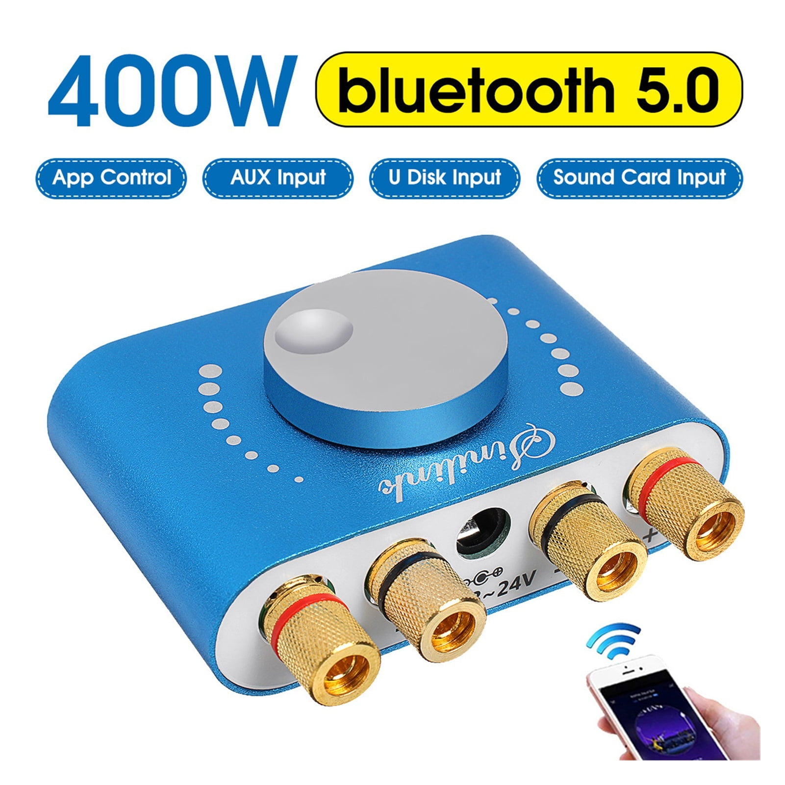 200W+200W 12V/24V Mini Amplifier bluetooth 5.0 Speaker Digital Audio ...