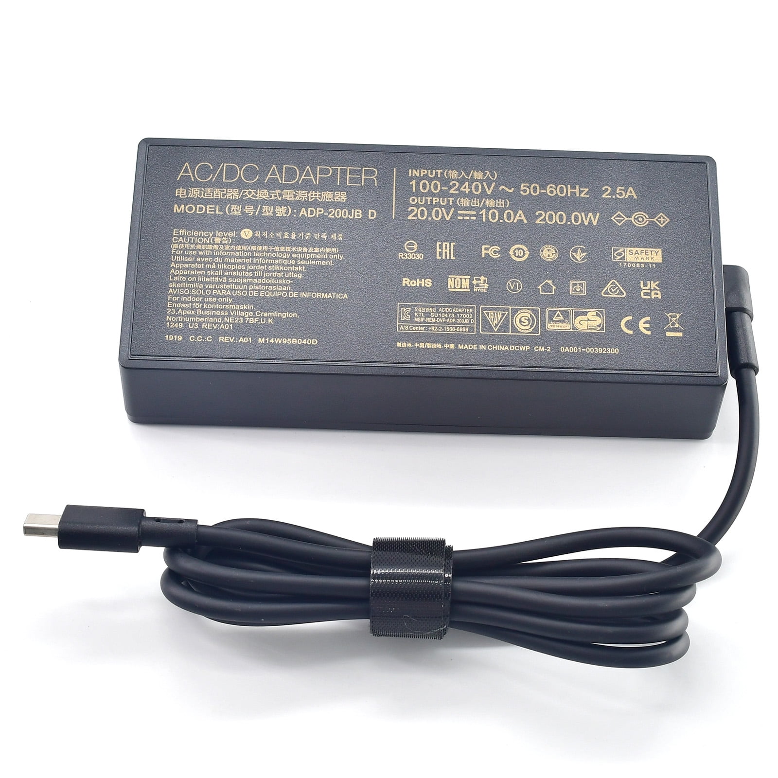 200W 20V 10A Laptop Charger for ASUS ProArt P16 PZ13 PX13 ROG Zephyrus ...