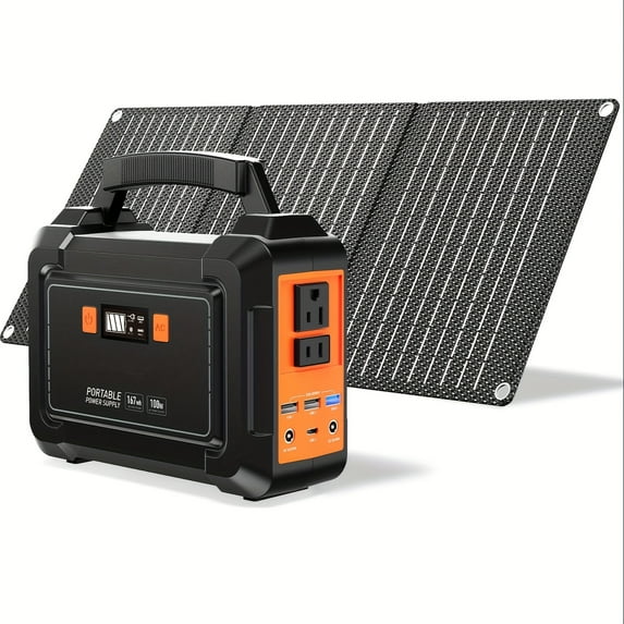 200W/300W Peak Portable Power Station, 155-296Wh Solar Generator with ...