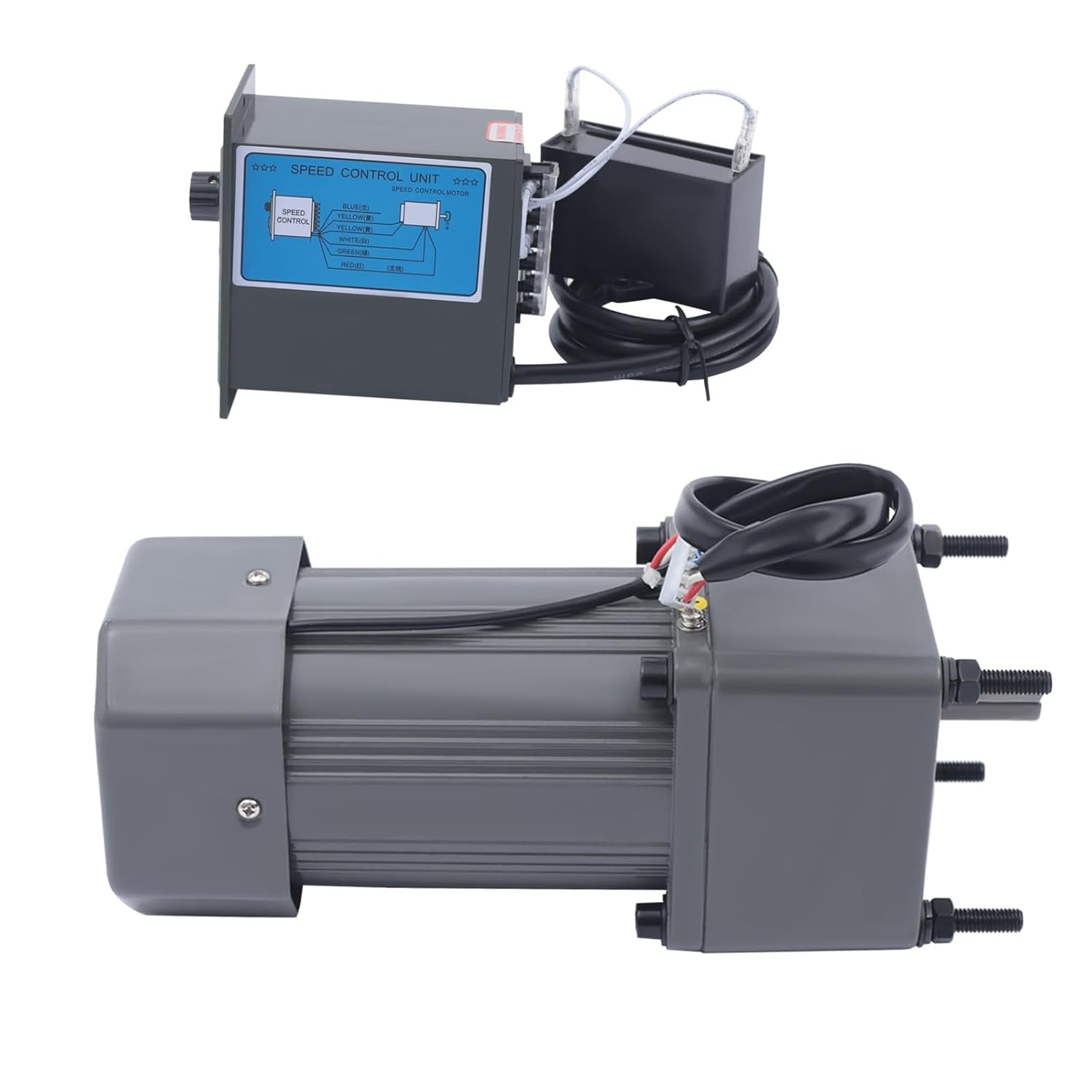 200W AC 110V Gear Motor Electric Single-Phase + Variable Speed ...