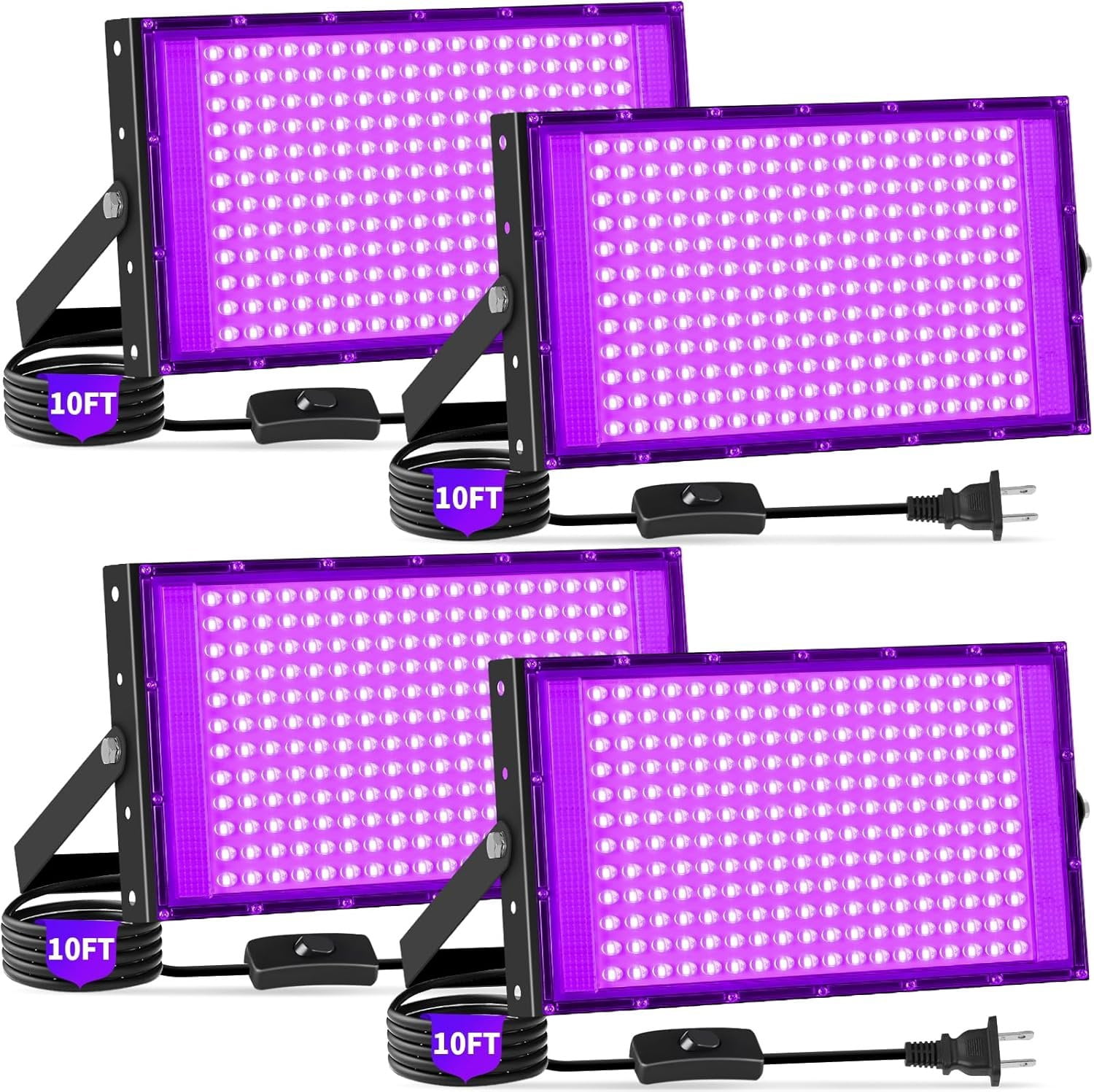 200W Blacklight Flood Light with 10ft Cord+, IP66 Outdoor LED Black ...