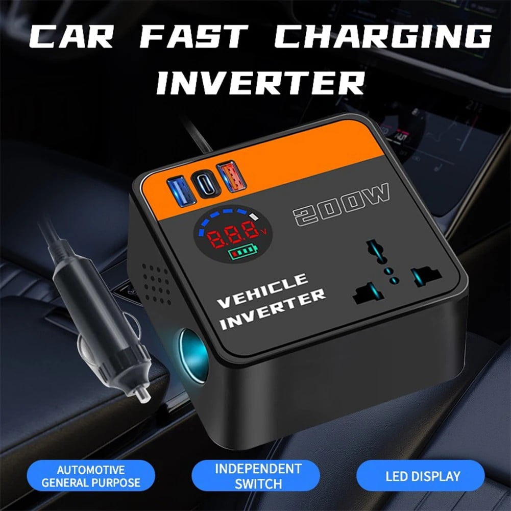 200W Car Inverter Usb & Pd Port Dc Voltage Converter Car Power ...