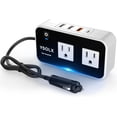 200W Car Power Inverter 12V to 110V for Vehicles, Plug Adapter Outlet ...