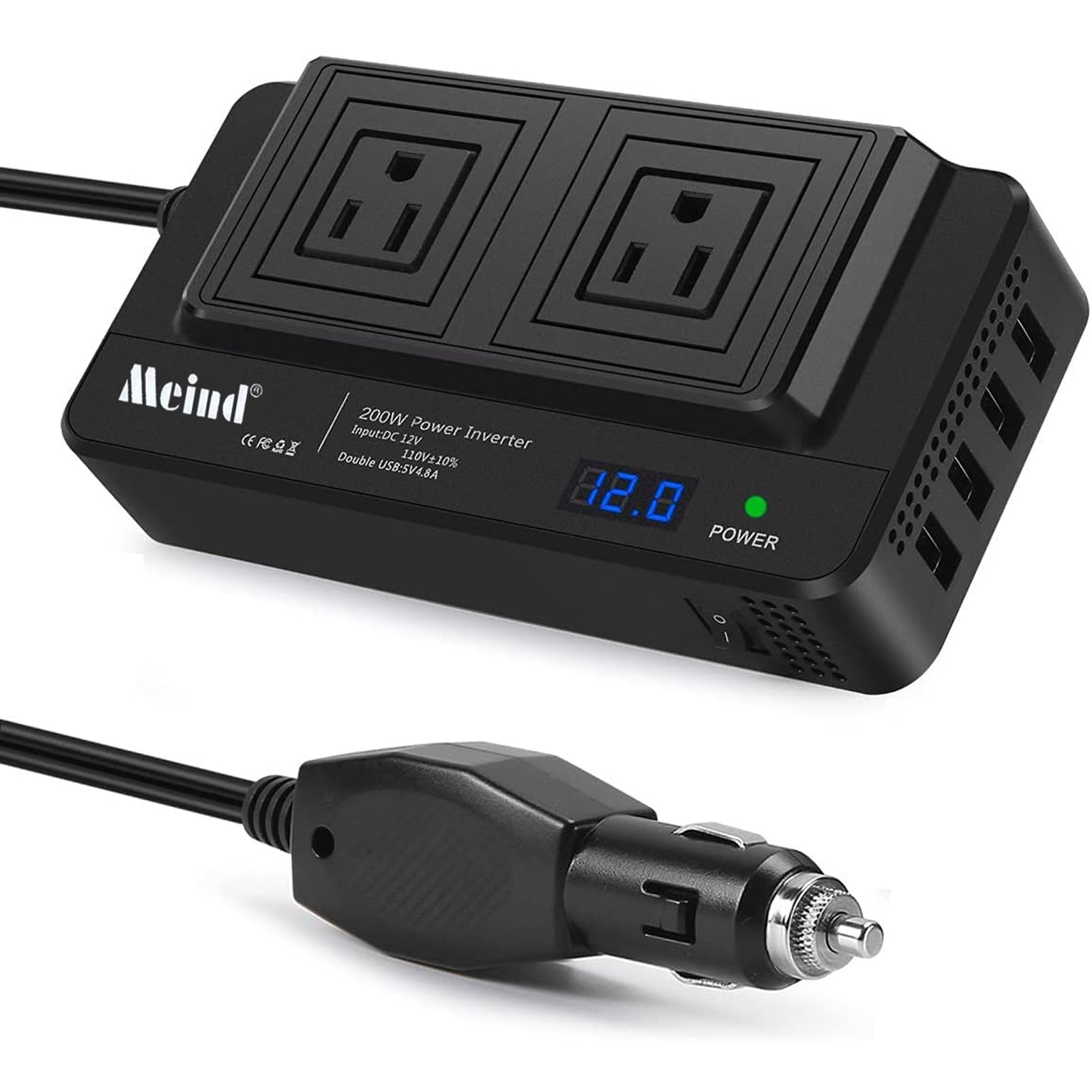 Peak Power 400W Car Power Inverter Car Plug Adapter Outlet Charger DC ...