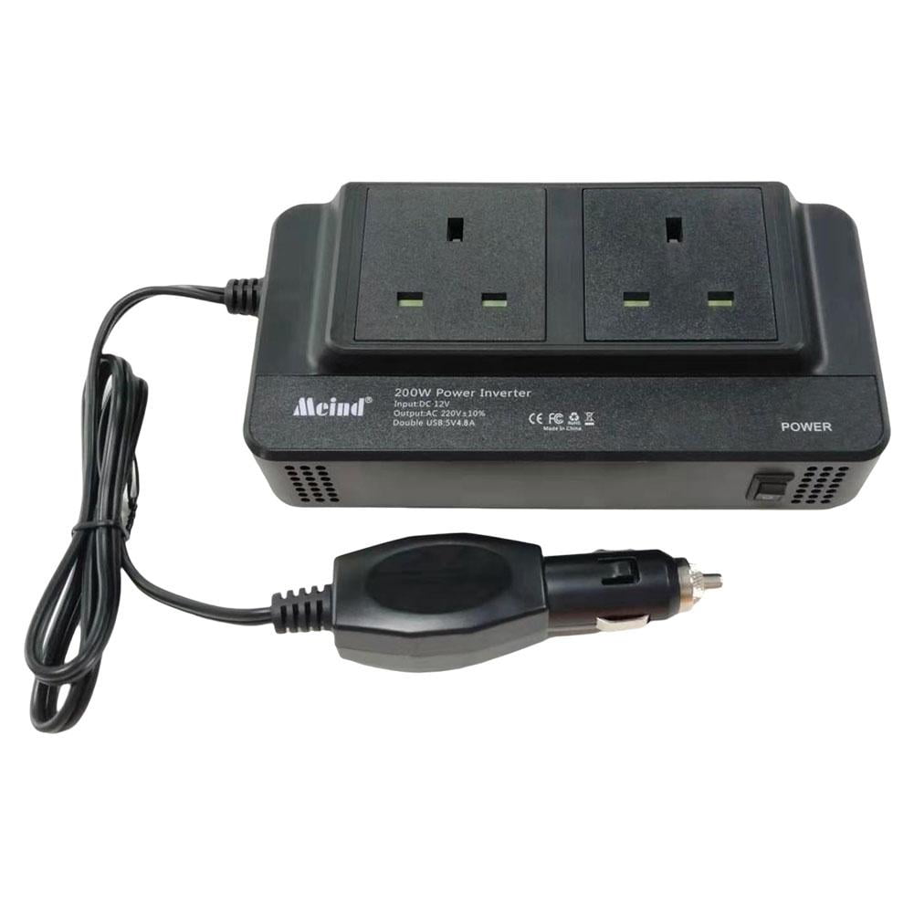 200W Car Power Inverter Convert 12V to 220V/110V with USB Ports & Dual ...