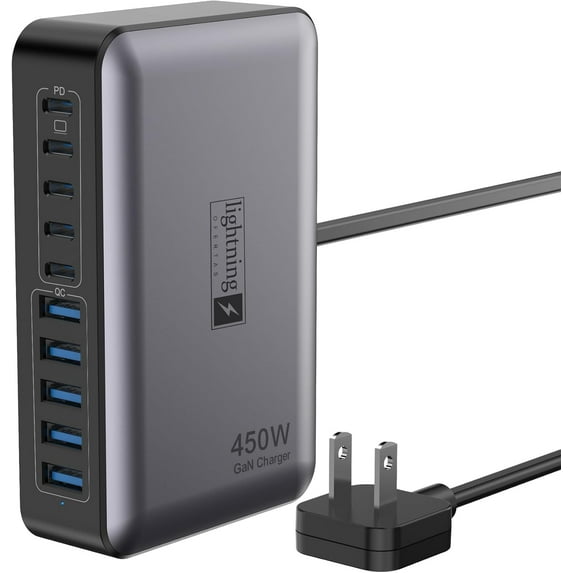 200W Charging Station for Multiple Devices, 8-Port USB C Charger Block ...