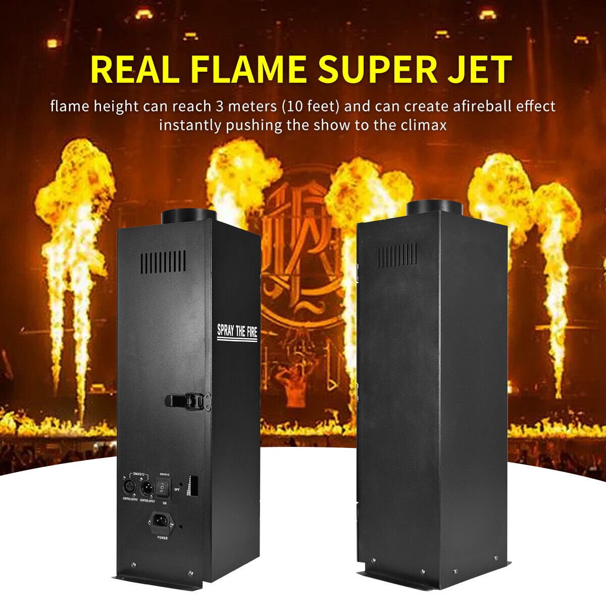 200W DMX Flame Lamp Flame Machine Fire Spray Effect DJ Stage USA ...