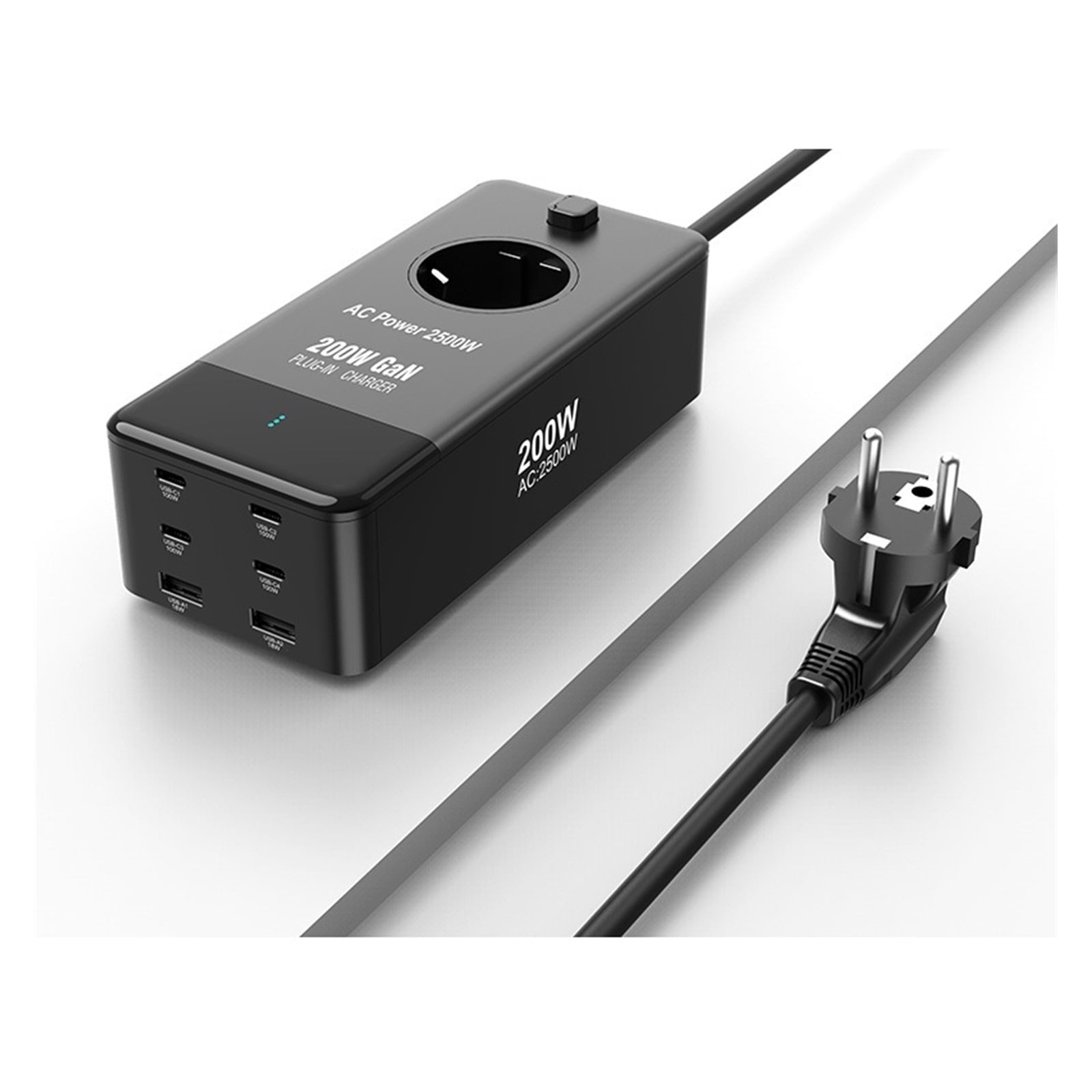 200W GaN3 Desktop Charger Power Strip 100W USB C Fast Charging Station ...