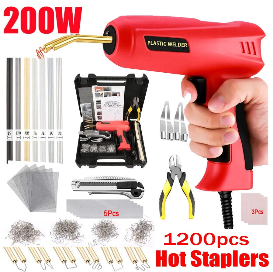 200W Hot Stapler Car Bumper Fender Welder Gun Plastic Repair Kit 1200 ...