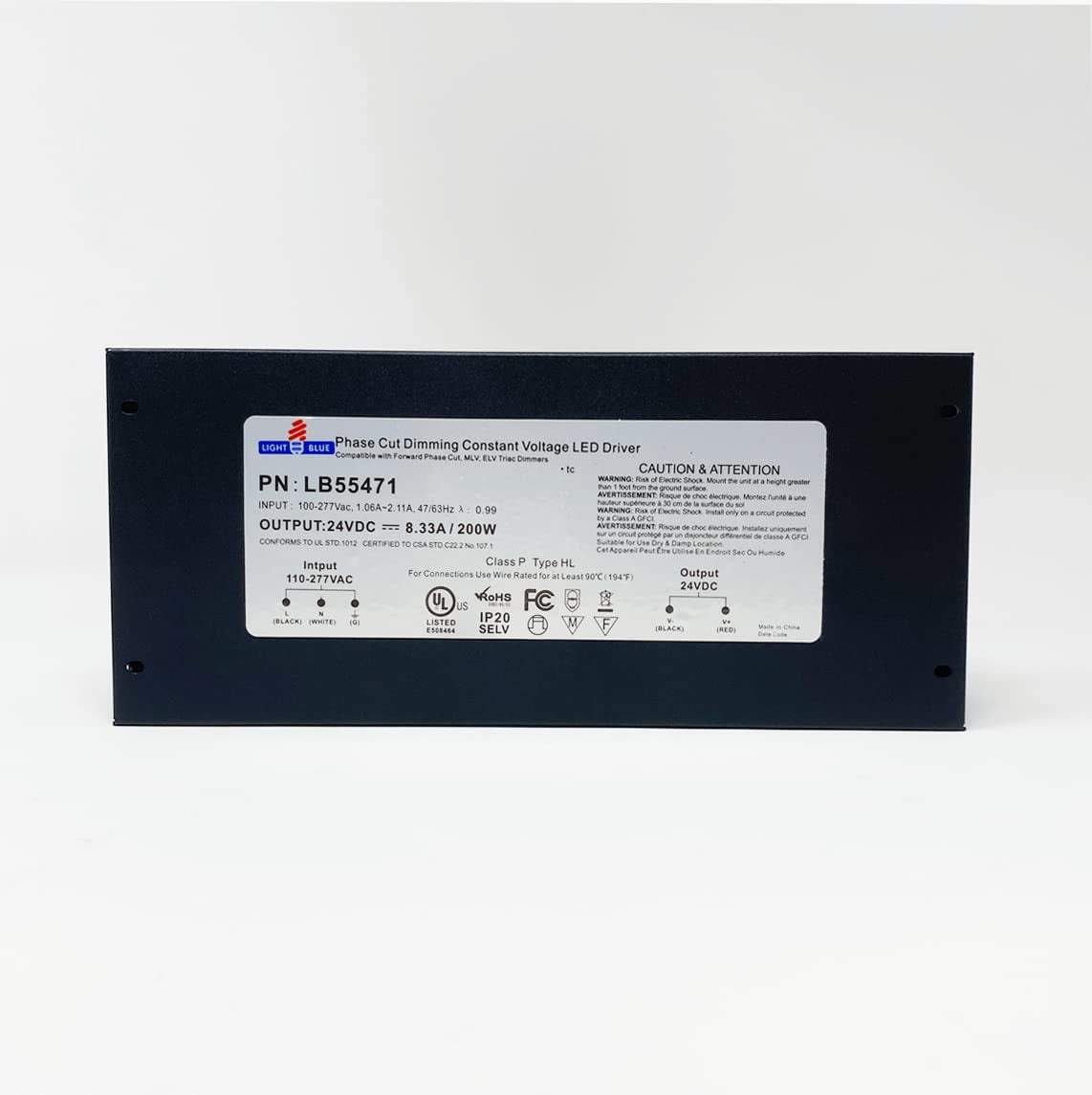 200W LED Electronic Triac (Phase) Dimmable Driver 100V - 277V AC Input ...