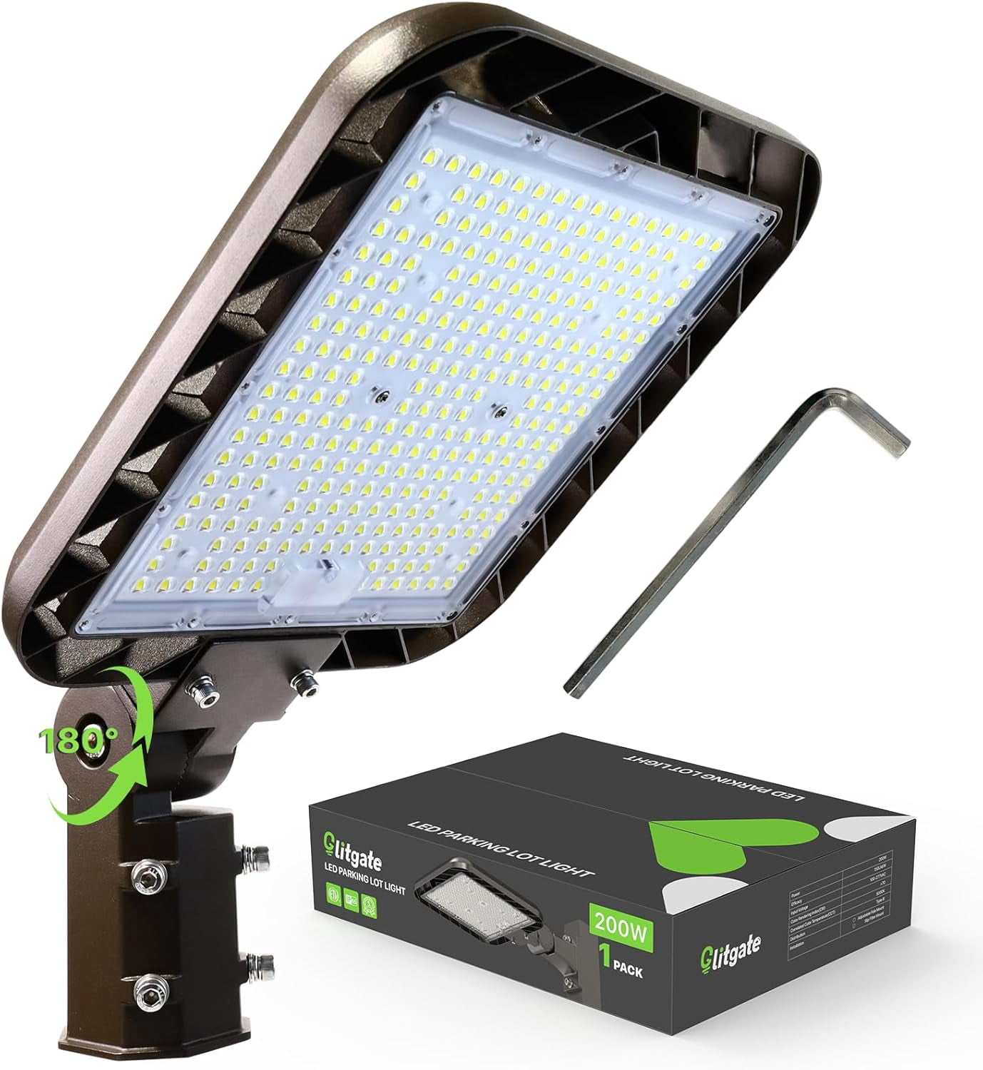 200W LED Parking Lot Light 30000LM Dusk to Dawn Photocell Street Light ...