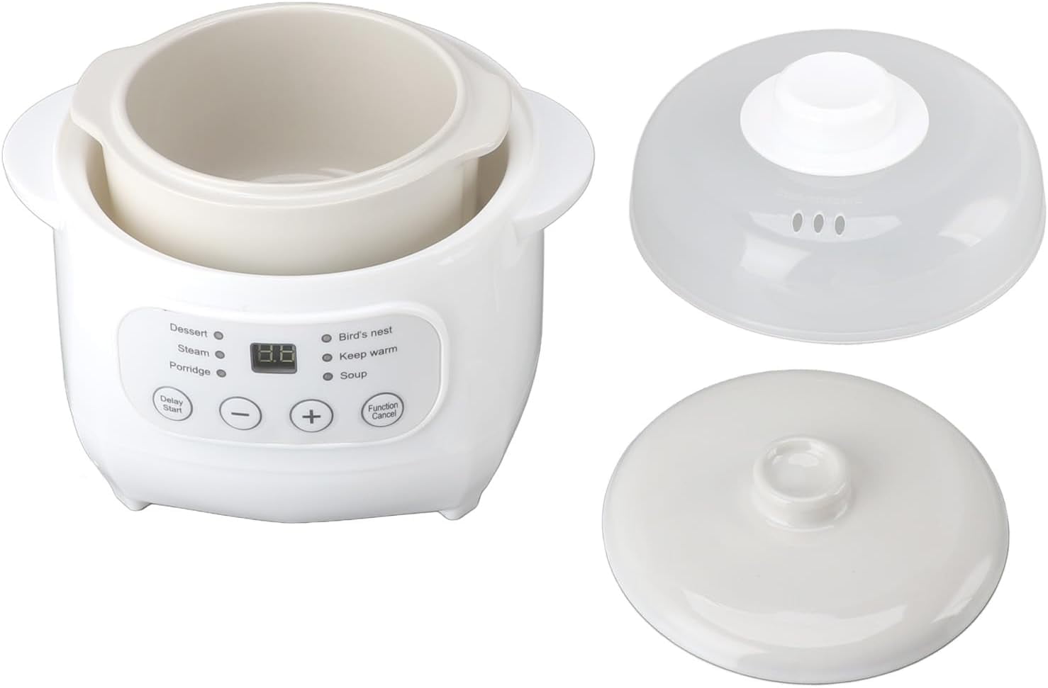 200W Mini Ceramic Stew Cooker, 1L Capacity Electric Slow Cooker ...