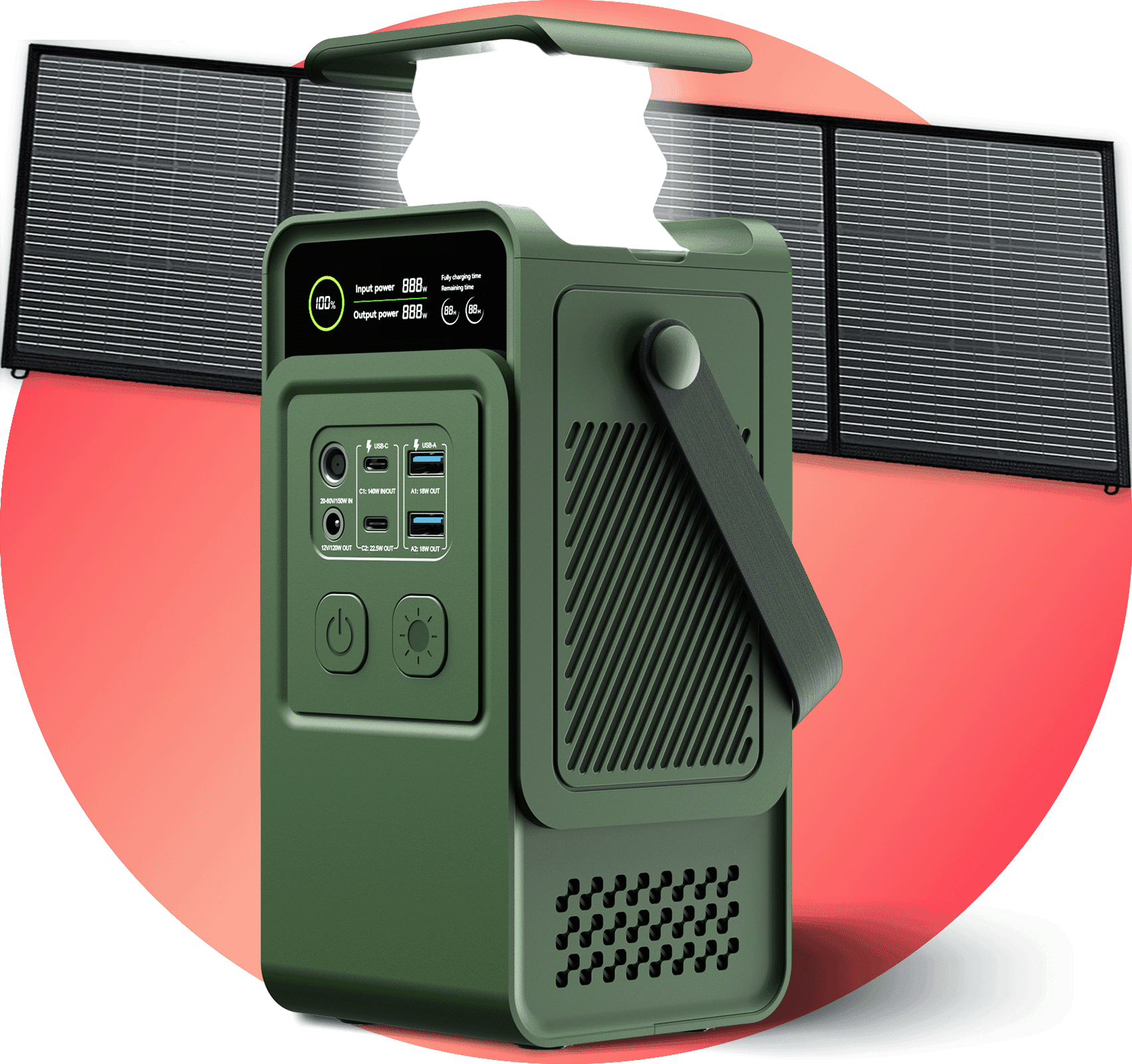 200W Portable Power Bank Station with 100W Solar Charging Kit 192Wh (60 ...