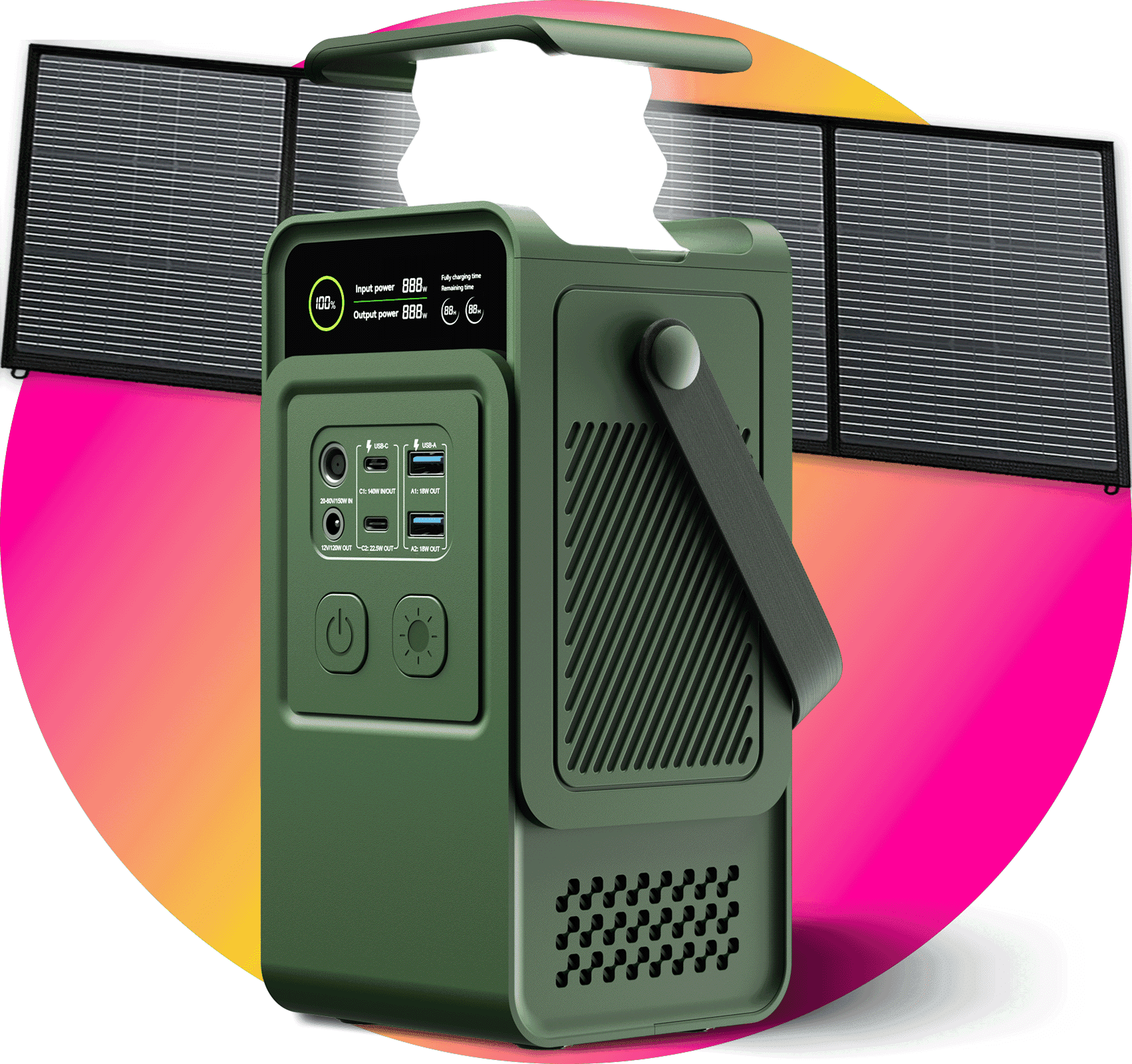 200W Portable Power Station with 100W Solar Charging Kit 192Wh LiFePO4 ...