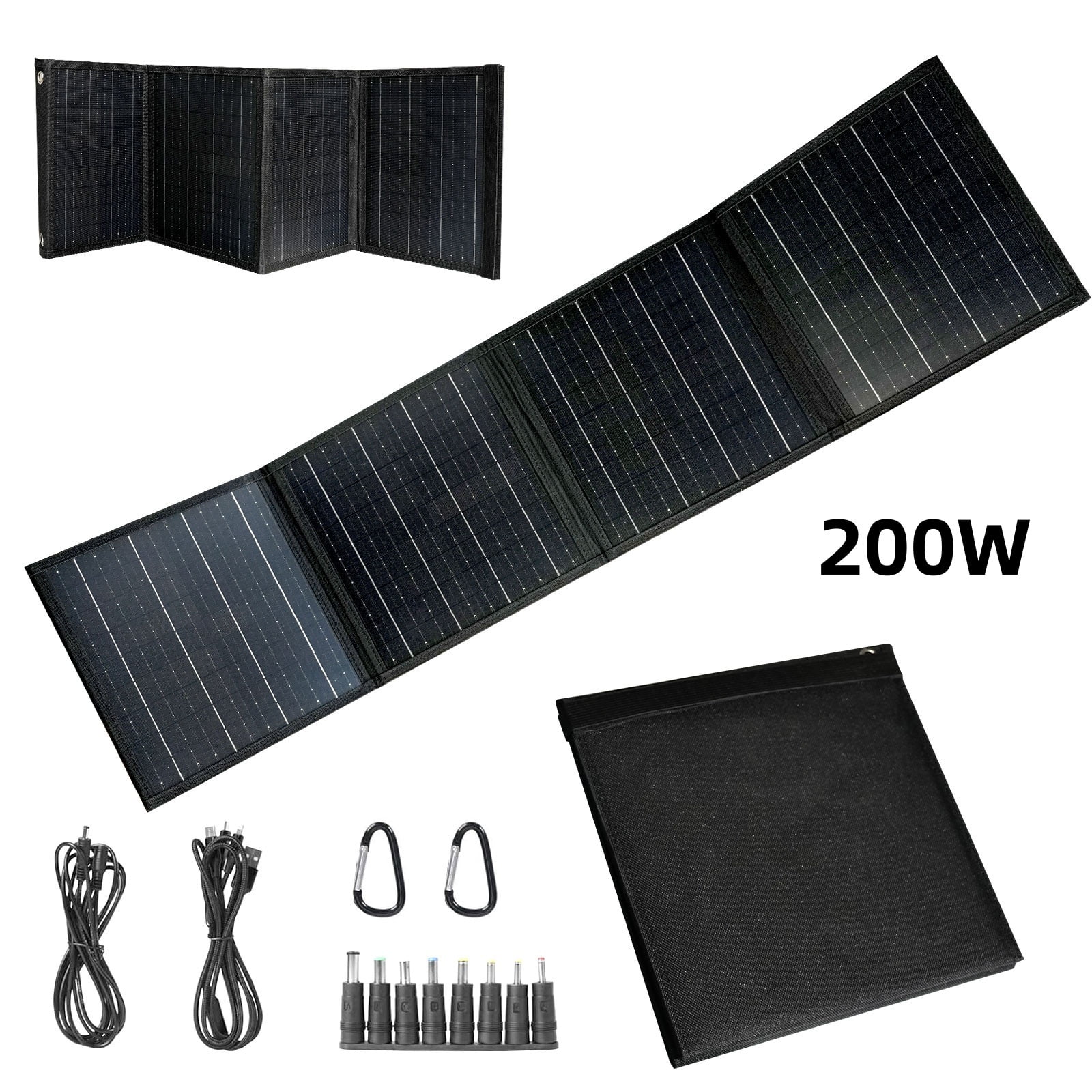 200W Portable Solar Charger Power Bank,DFITO 5V 2A Folding Solar Panel ...