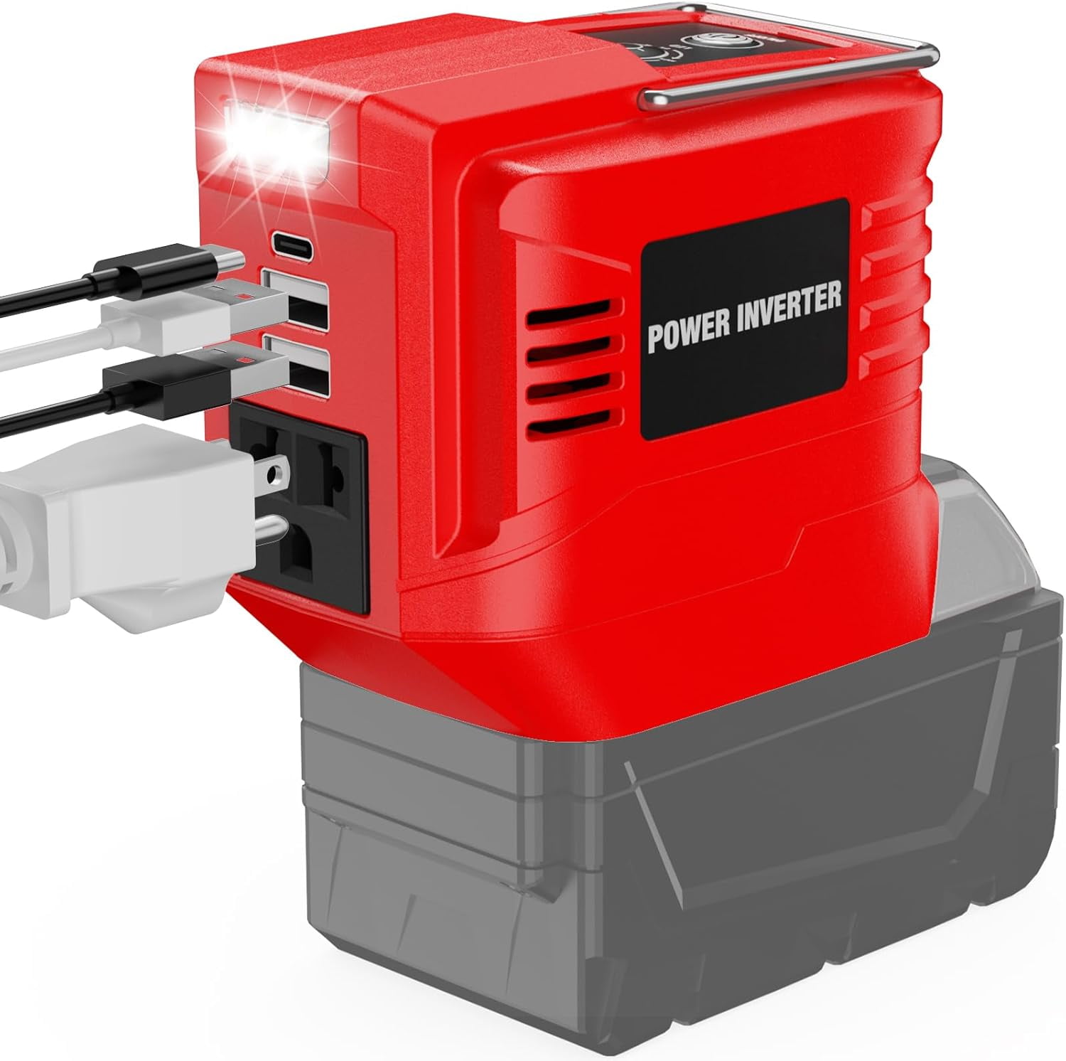 200W Power Inverter for Milwaukee 18V, DC 20V to AC 110V Inverter ...