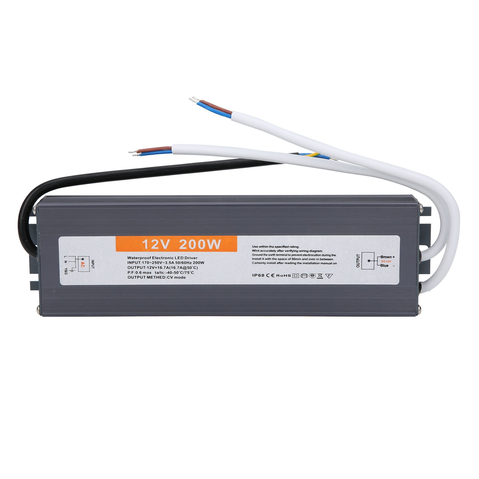 200W Professional Waterproof Electronic LED Driver Power Supply AC170 ...