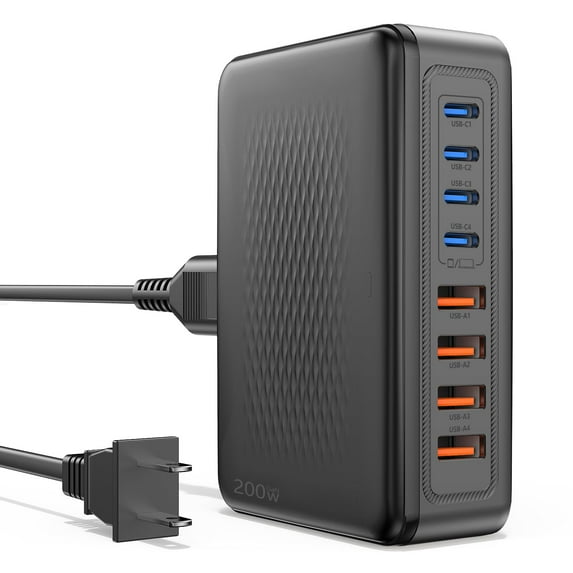 200W USB C Charging Station,8-Port GaN USB C Charger Block,PD 65W ...
