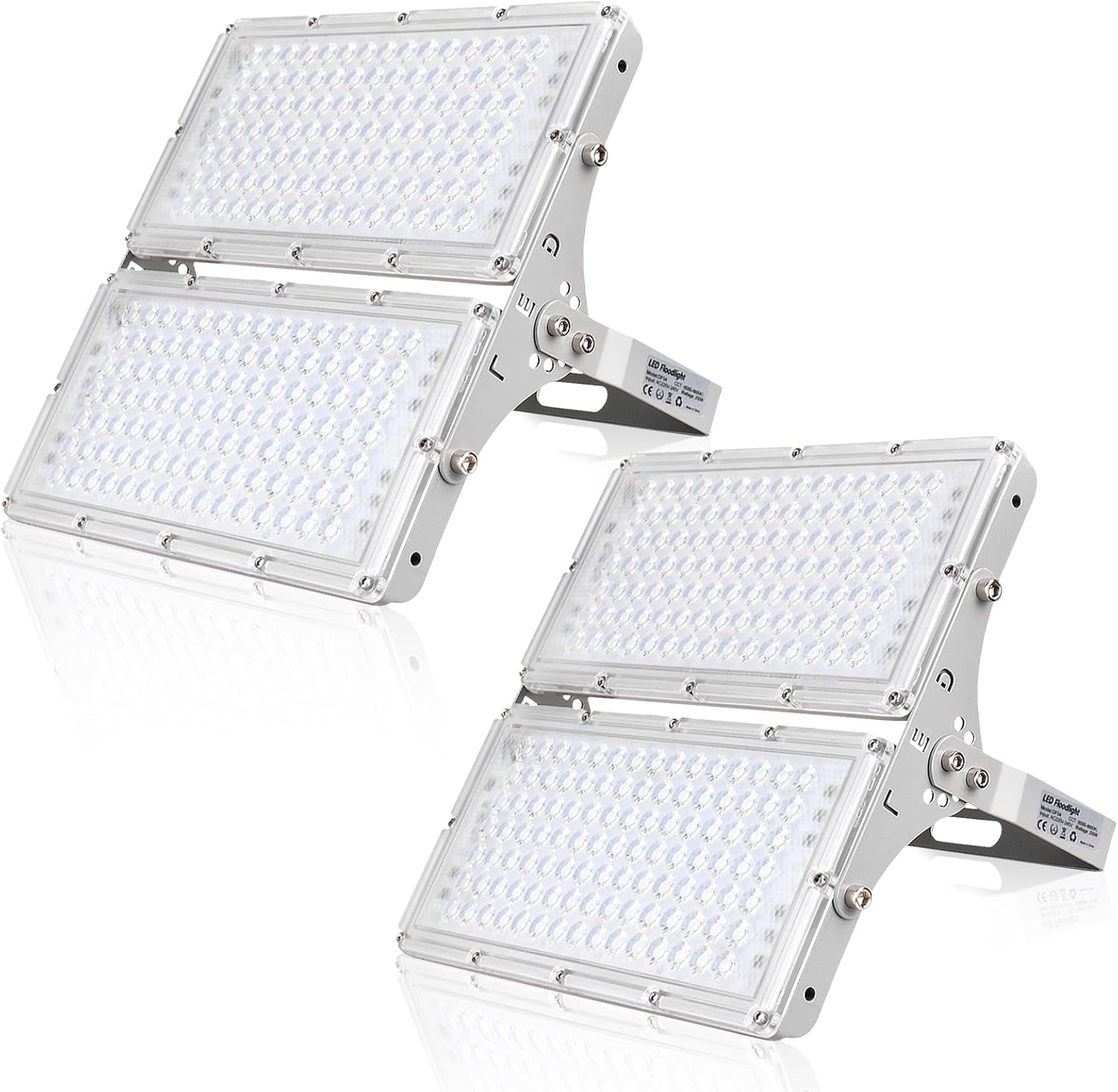 200W Ultra-Thin Flood Light 2 Packs, 6500K Cool White Security Light ...