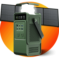200W Portable Power Station with 100W Solar Charging Kit 192Wh LiFePO4 ...