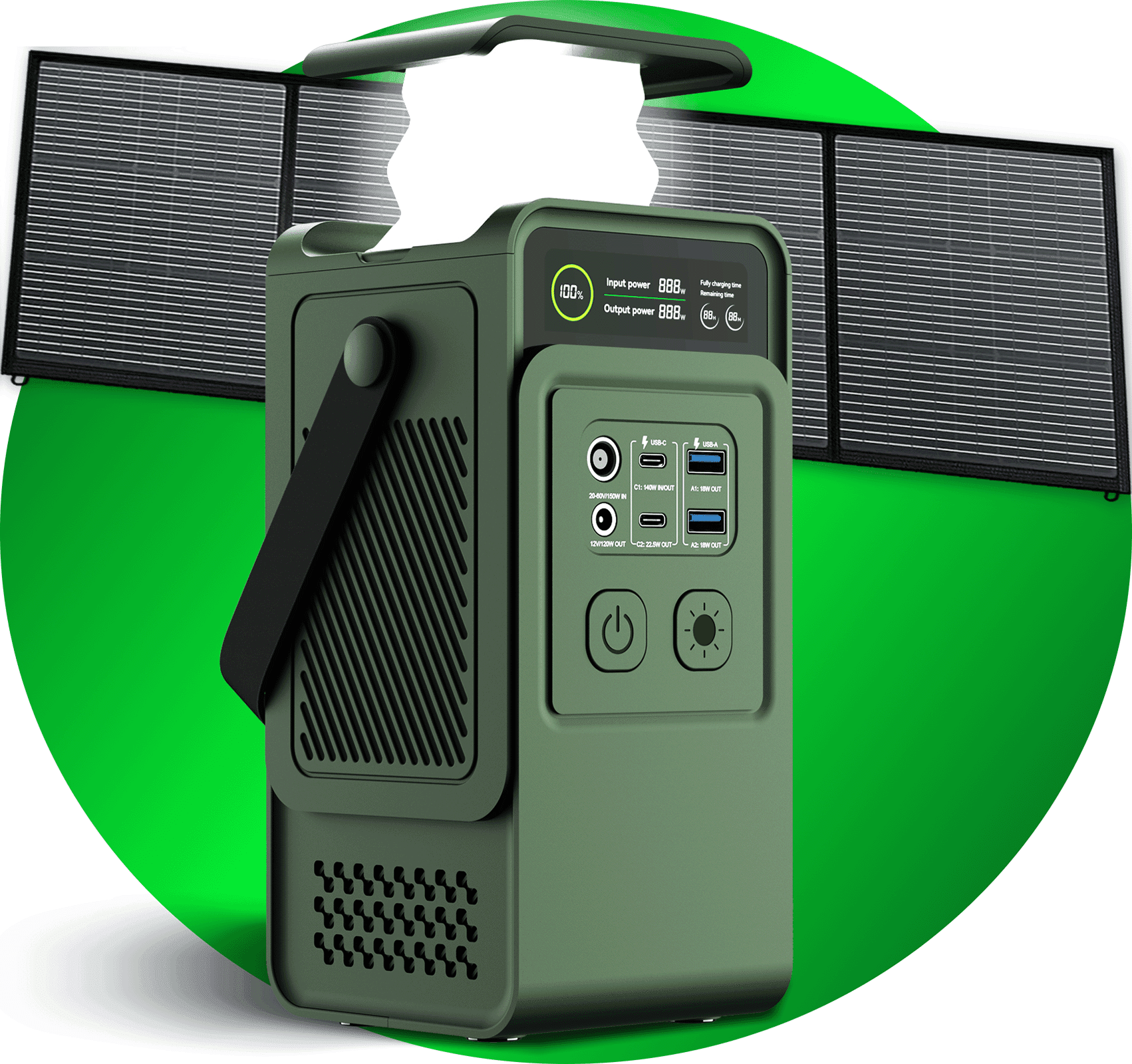 200W watt Power Bank, 200Wh LiFePO4 Battery with 100W Solar Charging ...