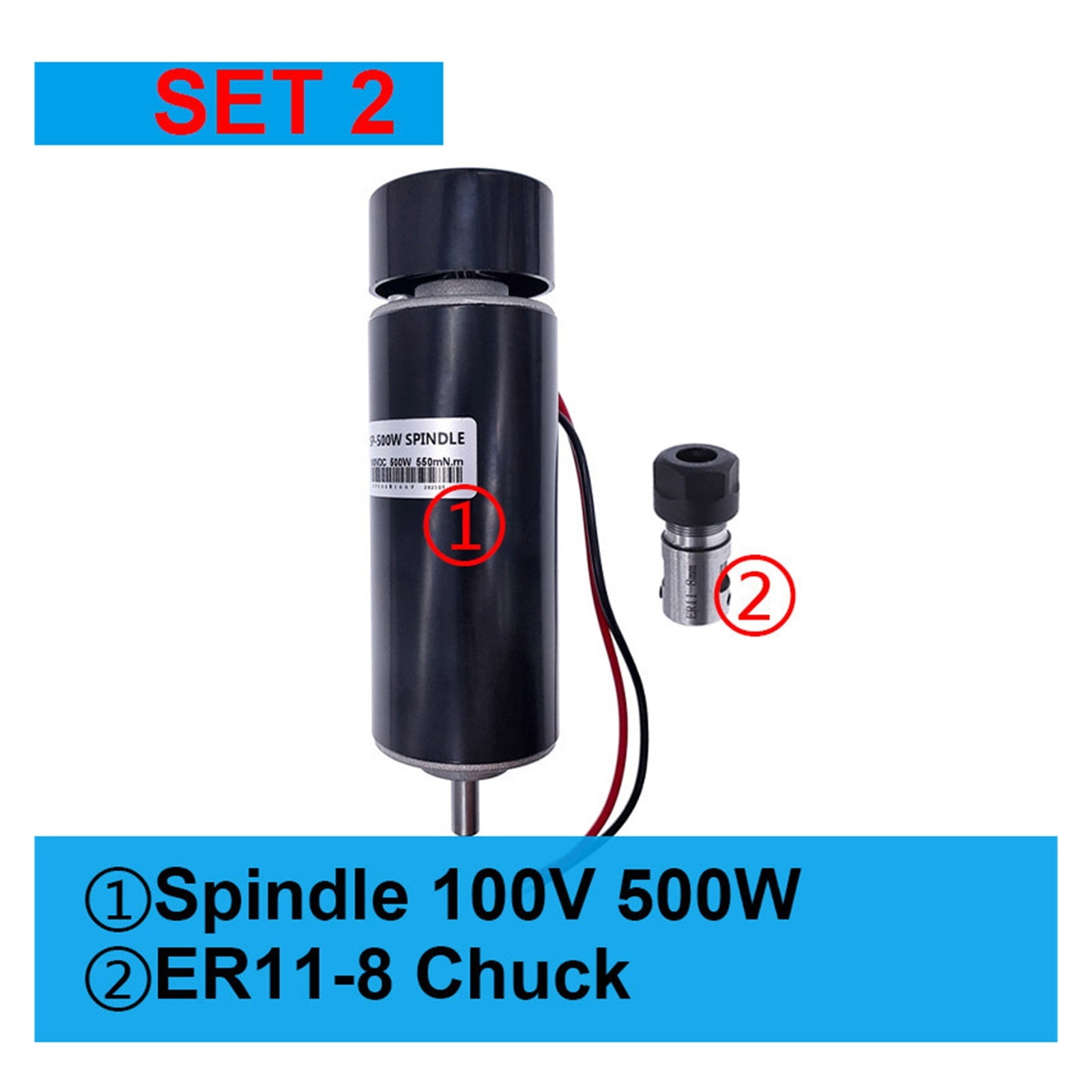 200W500W Spindle Motor 100V + Power Supply Speed Governor ER11-8mm CNC ...