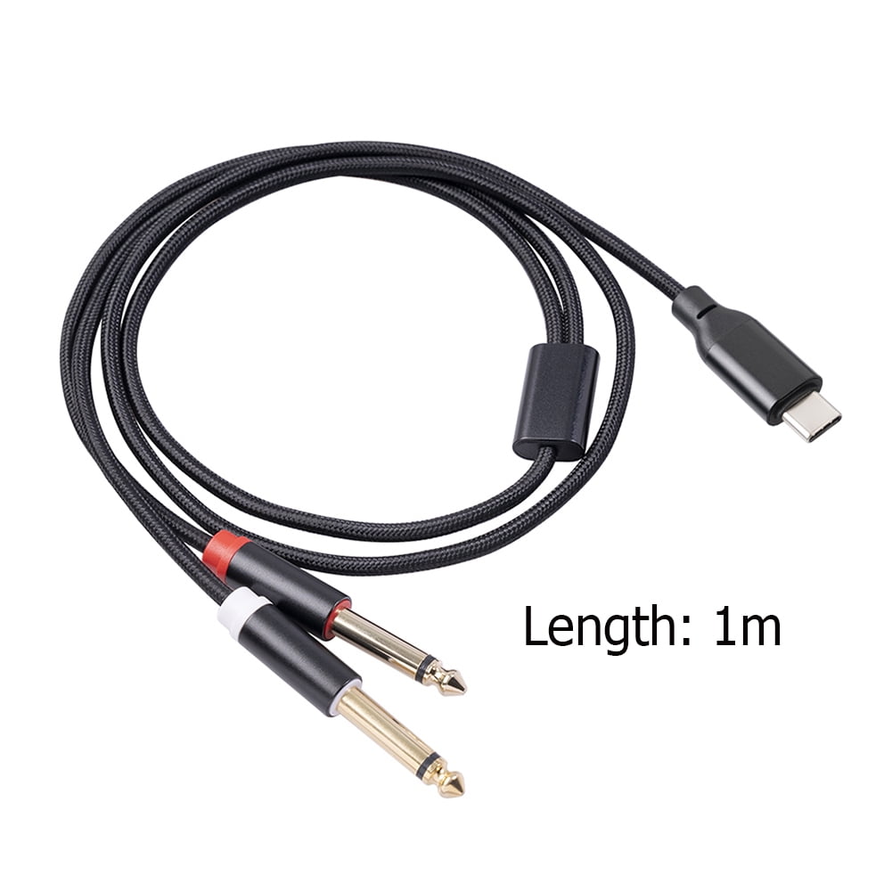 200cm/100cm Type-C Male Output to Dual 6.35 Jack Input Audio Cable for ...