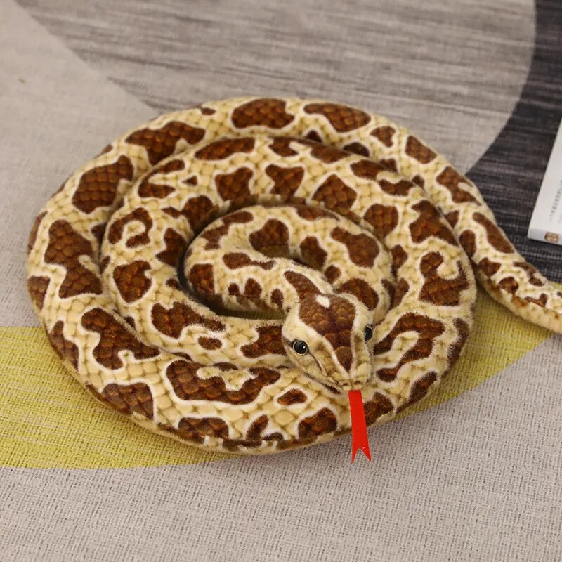 200cm/300cm Giant Snakes Plush Toy Simulation Long Golden python ...