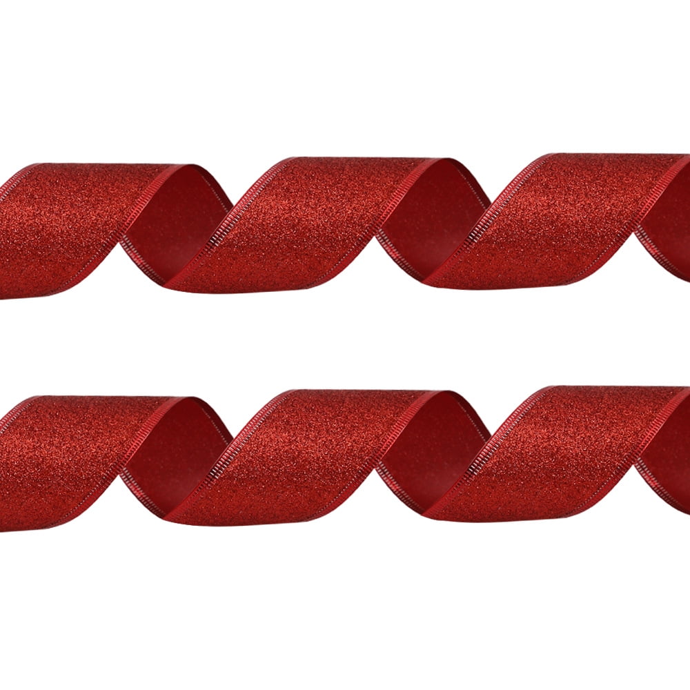 200cm*6.3cm Glitter Decorative Ribbons Red Silver Gold Ribbon With Iron ...
