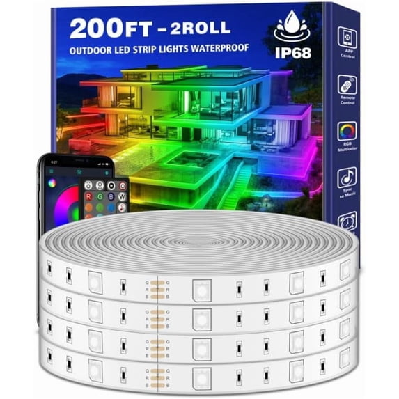 200ft Outdoor LED Strip Lights Waterproof 1 Roll,IP68 Outside Led Light ...