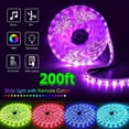 200ft Smart RGB LED Strip Lights 16M Colors Music Sync App Remote Timer ...