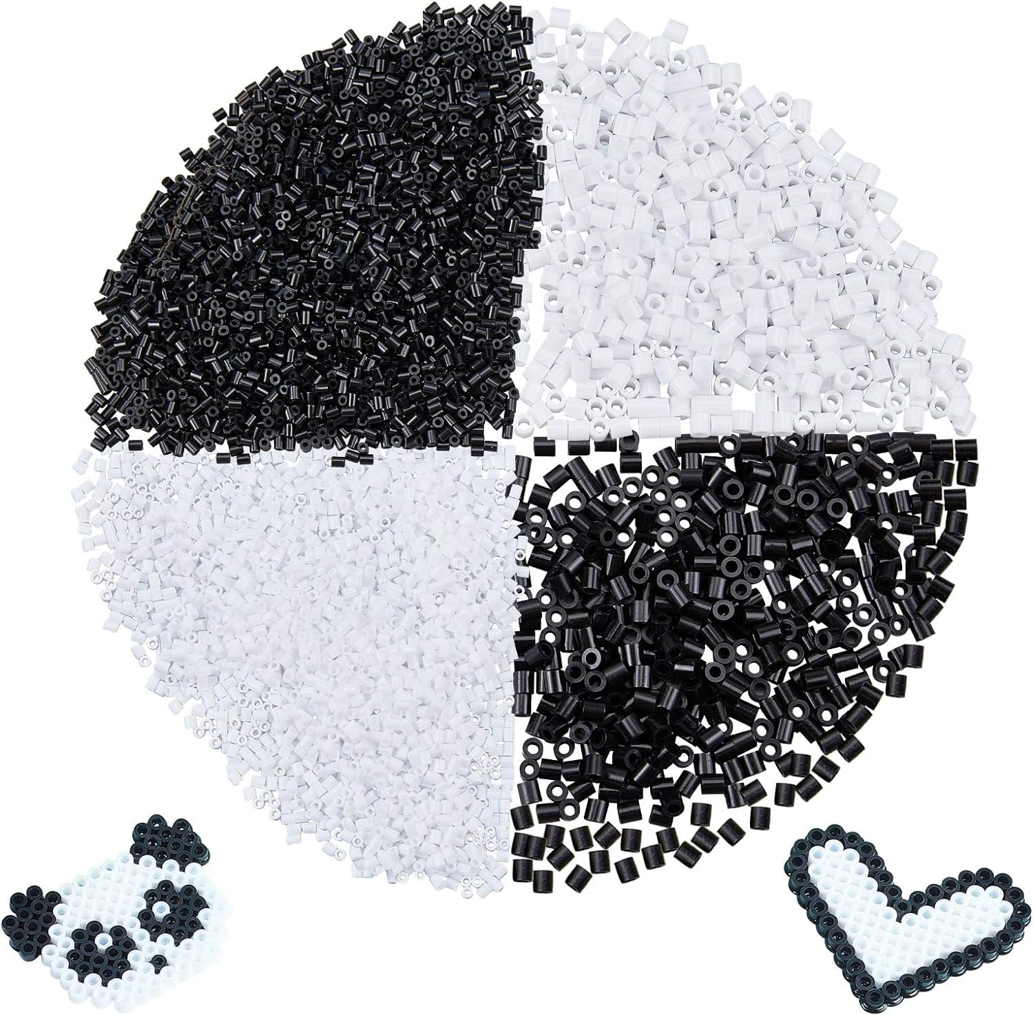200g 2.5mm Fuse Beads Black and White Melty Tube Beads Refill Beads for ...