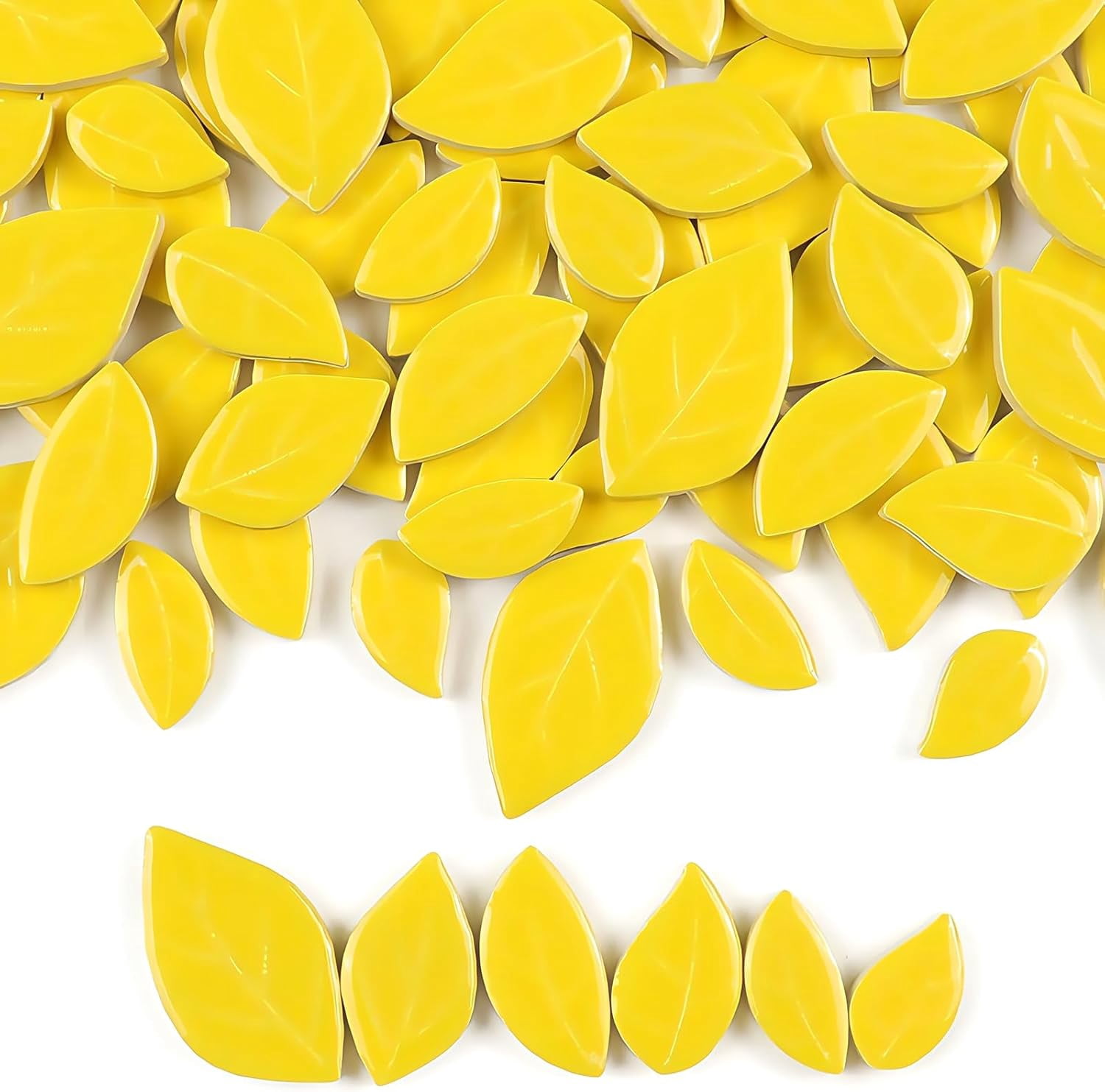 200g/7oz Colorful Leaves Ceramic Mosaic Tiles, DIY Creative Leaf Mosaic ...