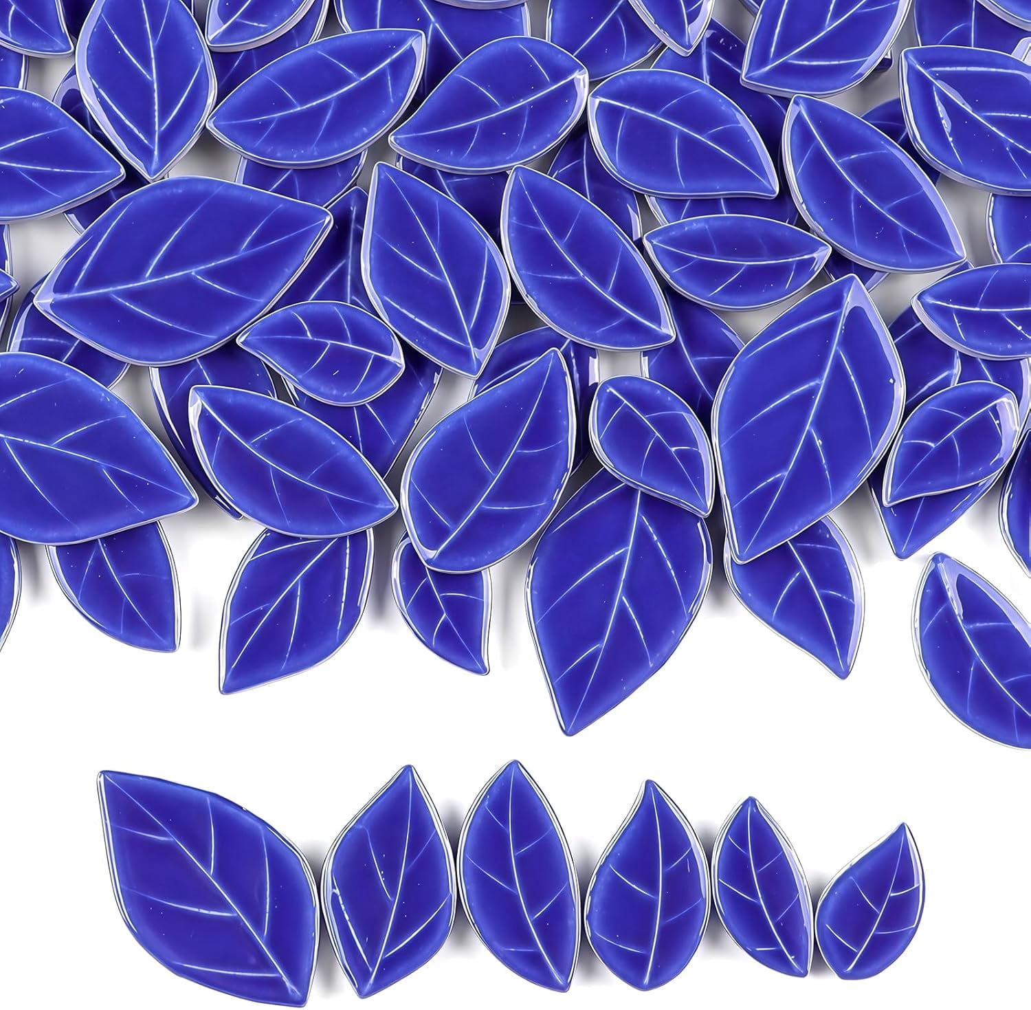 200g/7oz Colorful Leaves Ceramic Mosaic Tiles, DIY Creative Leaf Mosaic ...