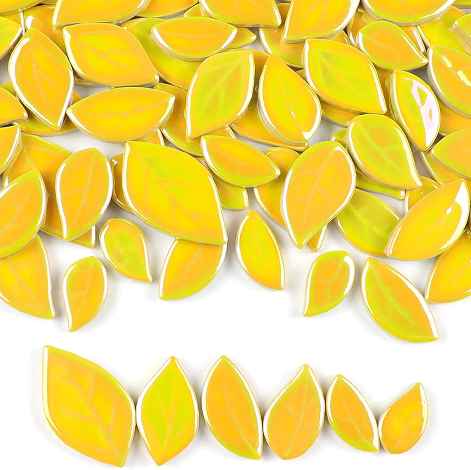 200g/7oz Colorful Leaves Ceramic Mosaic Tiles, DIY Creative Leaf Mosaic ...