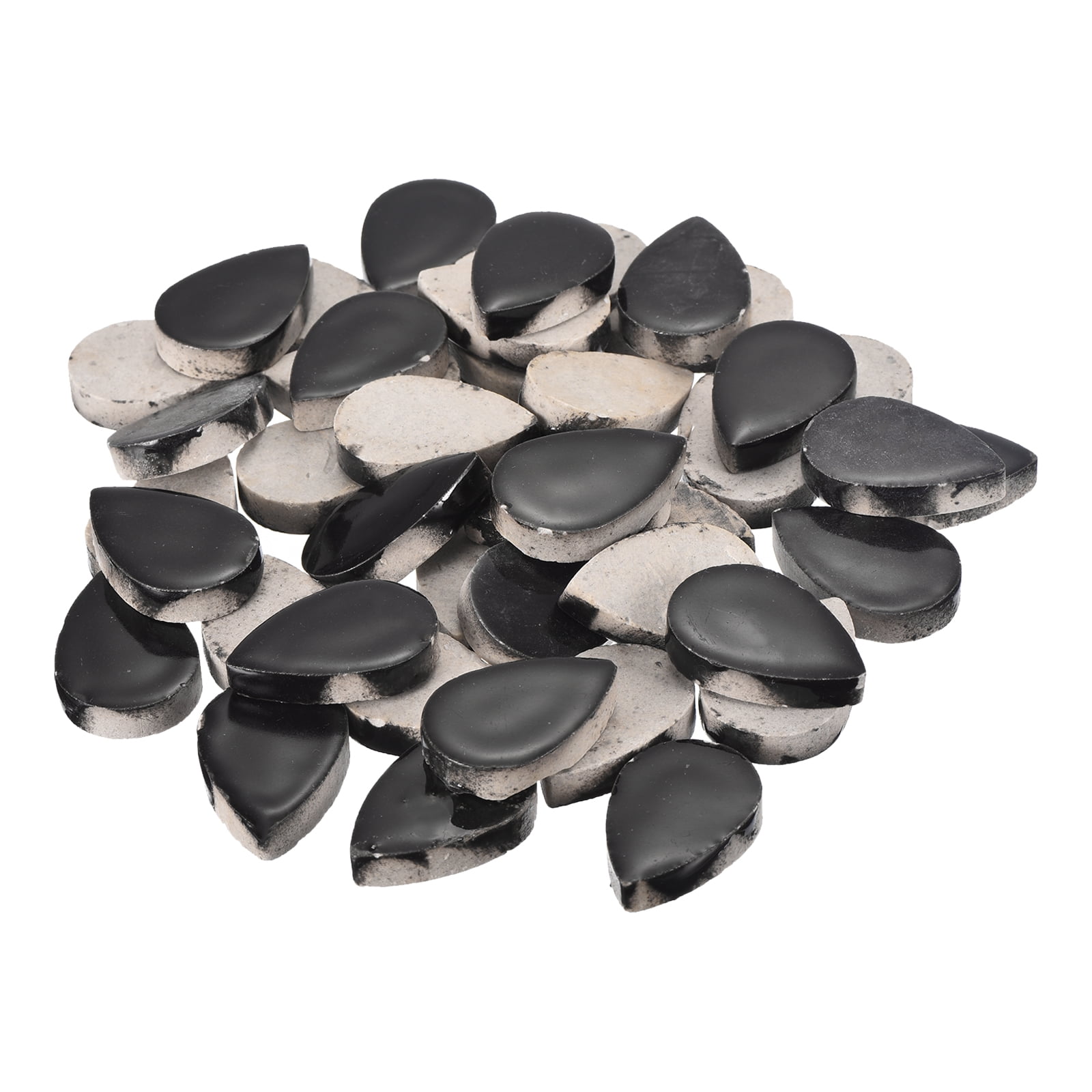 200g Ceramic Mosaic Tiles for Crafts Bulk, Raindrop Black Ceramic Tiles ...