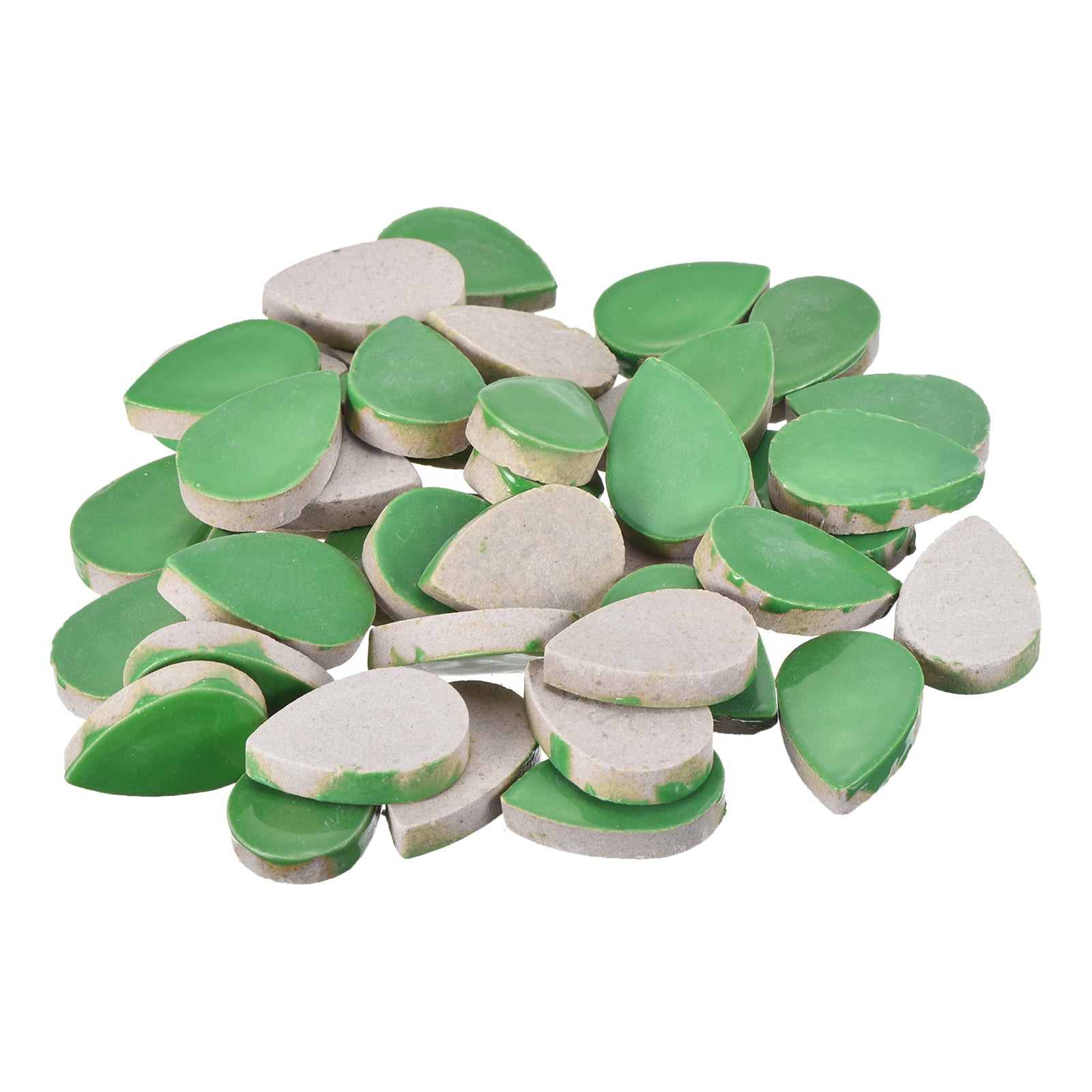 200g Ceramic Mosaic Tiles for Crafts Bulk, Raindrop Green Ceramic Tiles for Mosaic Kits ...
