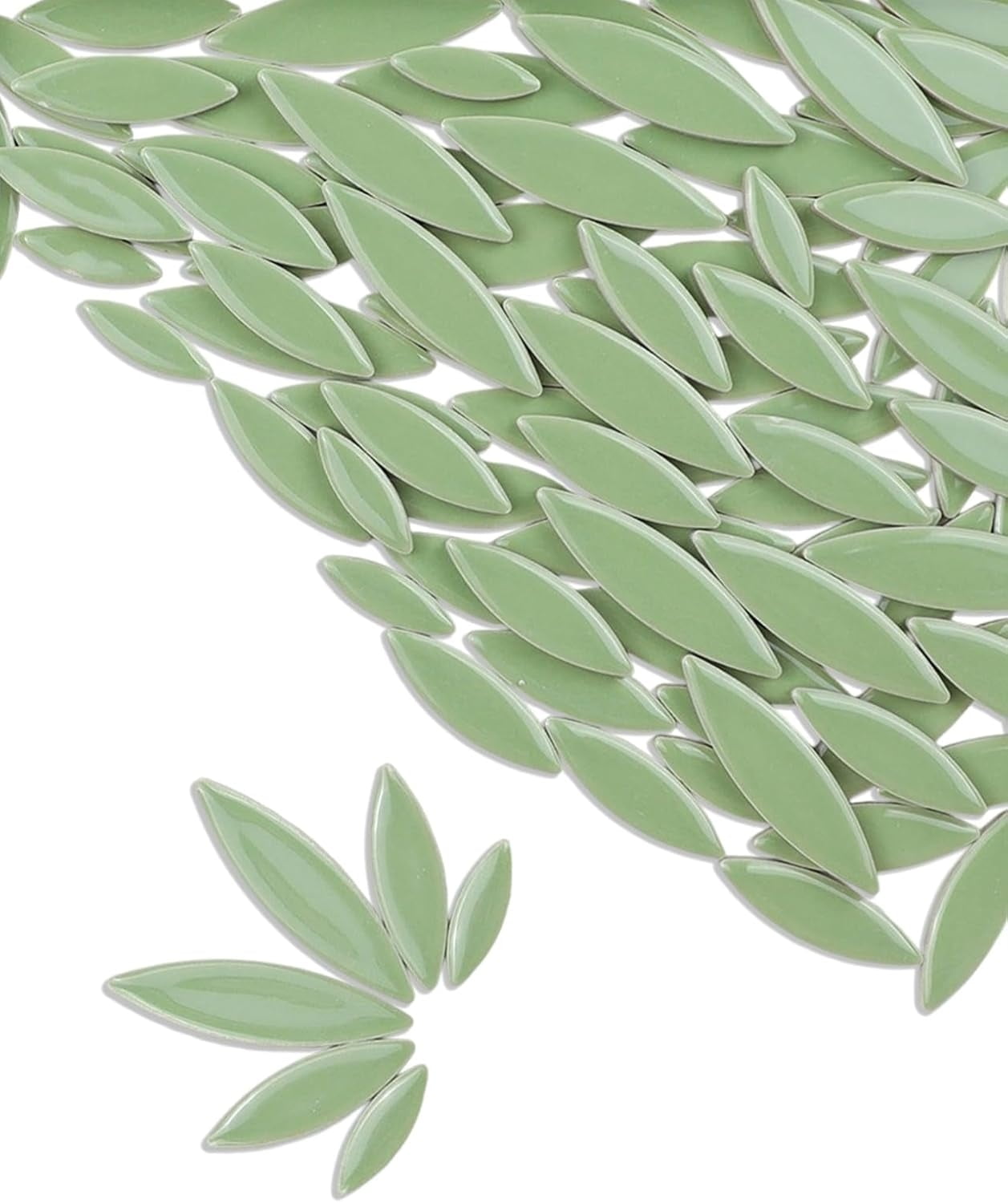 200g Ceramic Petals Bulk Mosaic Tiles for Craft, Small Double Pointed ...