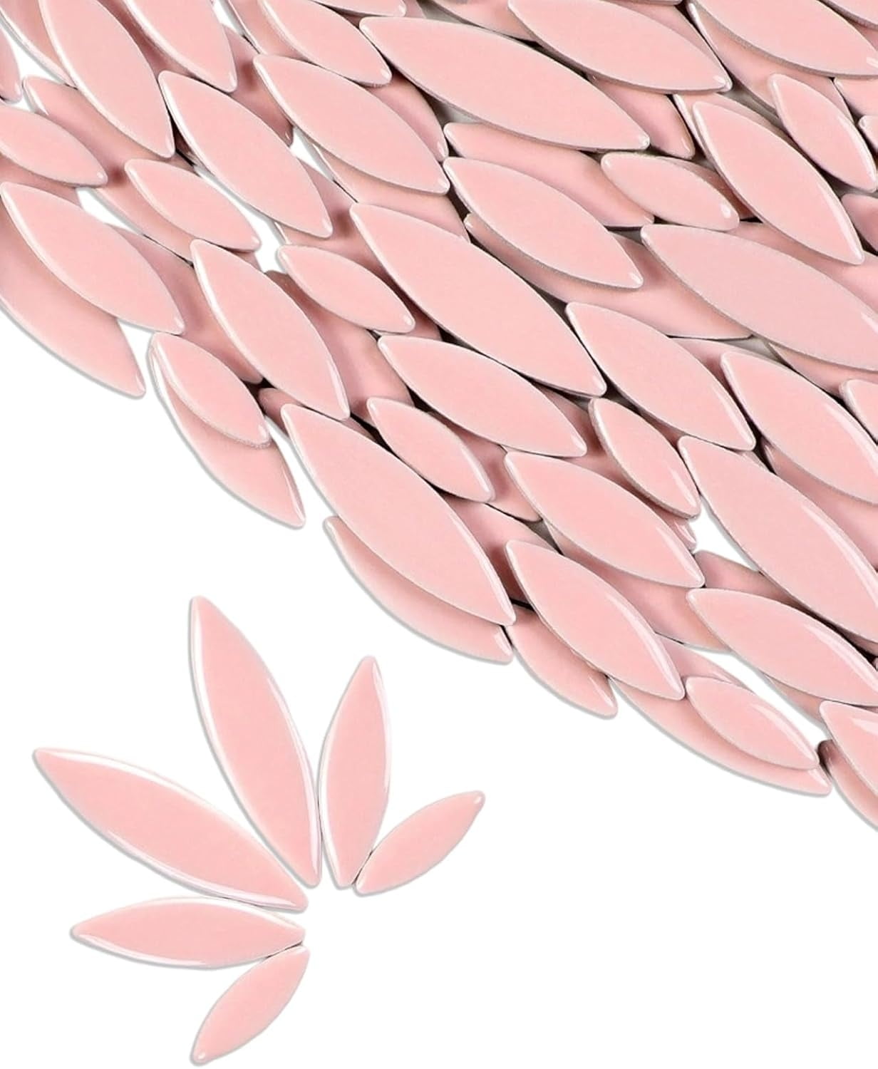 200g Ceramic Petals Bulk Mosaic Tiles for Craft, Small Double Pointed ...