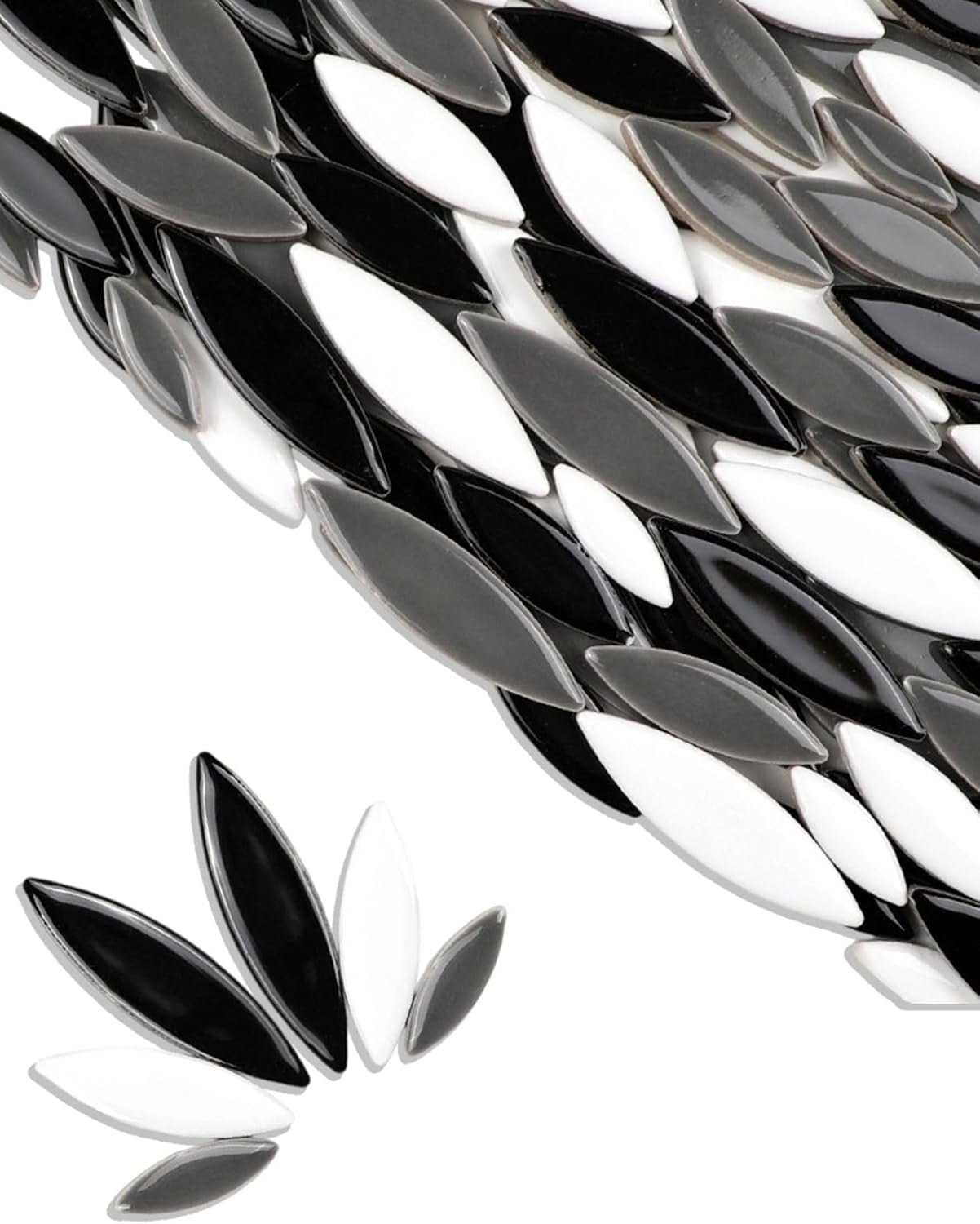 200g Ceramic Petals Bulk Mosaic Tiles for Craft, Small Double Pointed ...