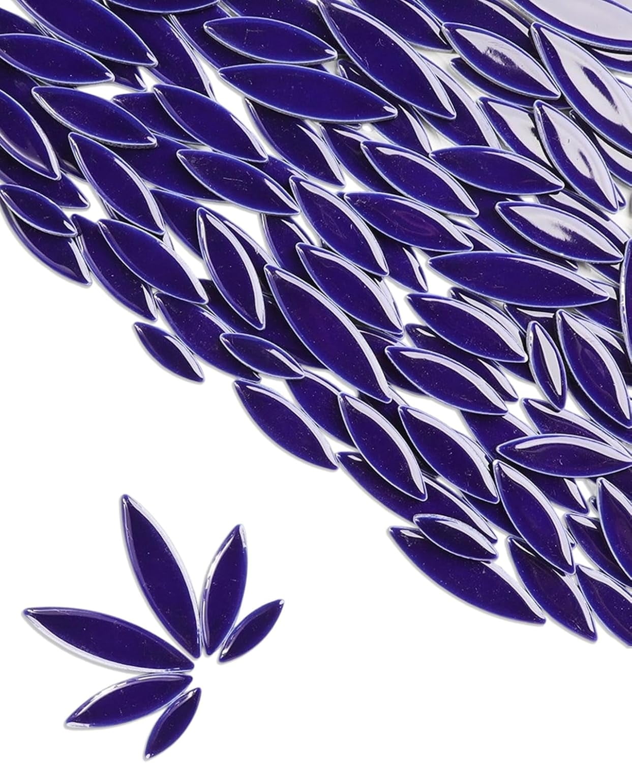 200g Ceramic Petals Bulk Mosaic Tiles for Craft, Small Double Pointed ...