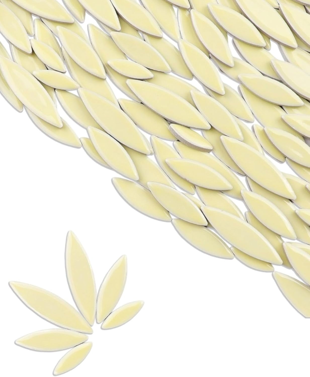 200g Ceramic Petals Bulk Mosaic Tiles for Craft, Small Double Pointed ...